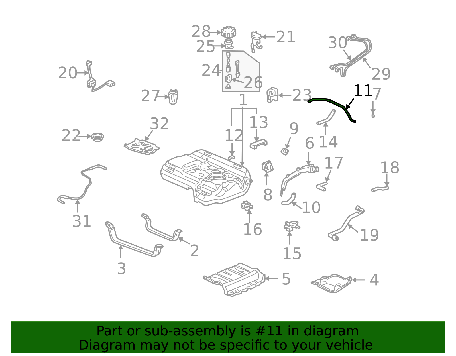 17724-S3V-A02 - 2003-2004 Honda Pilot - Tube Assembly Fuel (Orvr ...