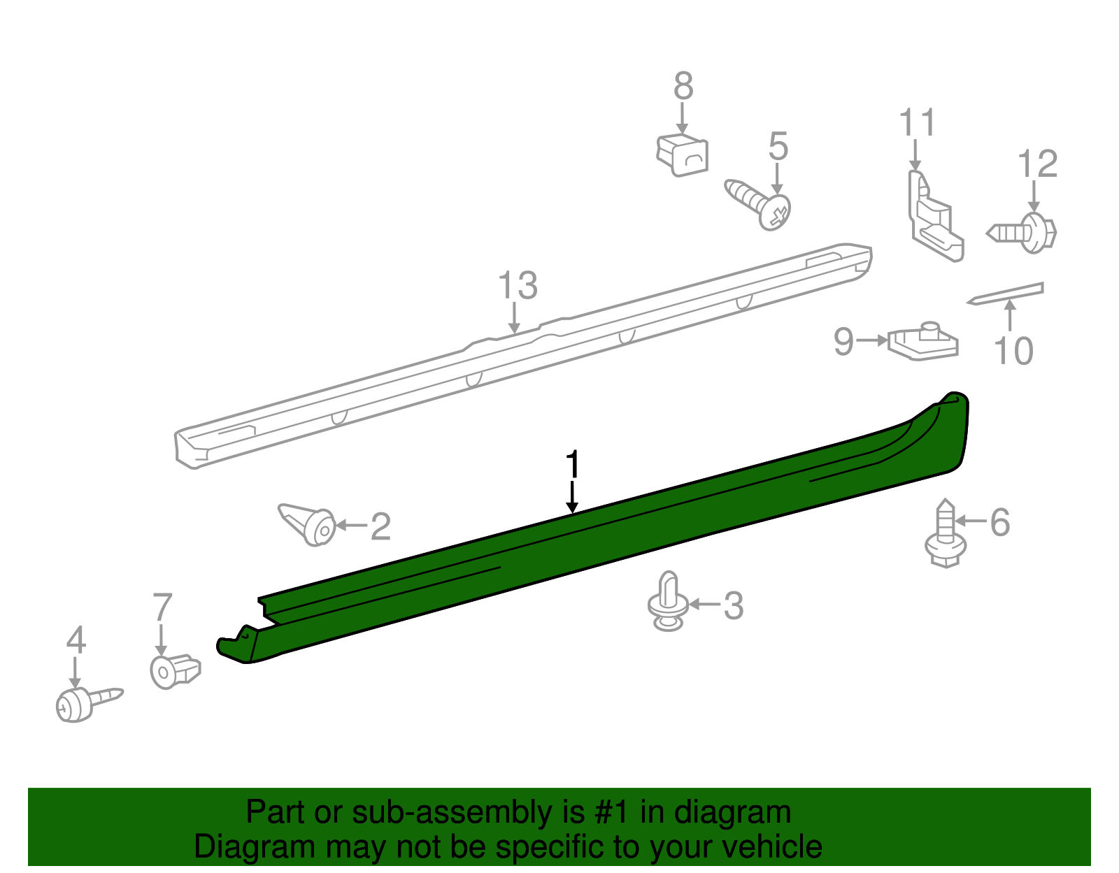 2016-2018 Toyota Avalon Rocker Molding 75852-07904 | Toyota Parts Center