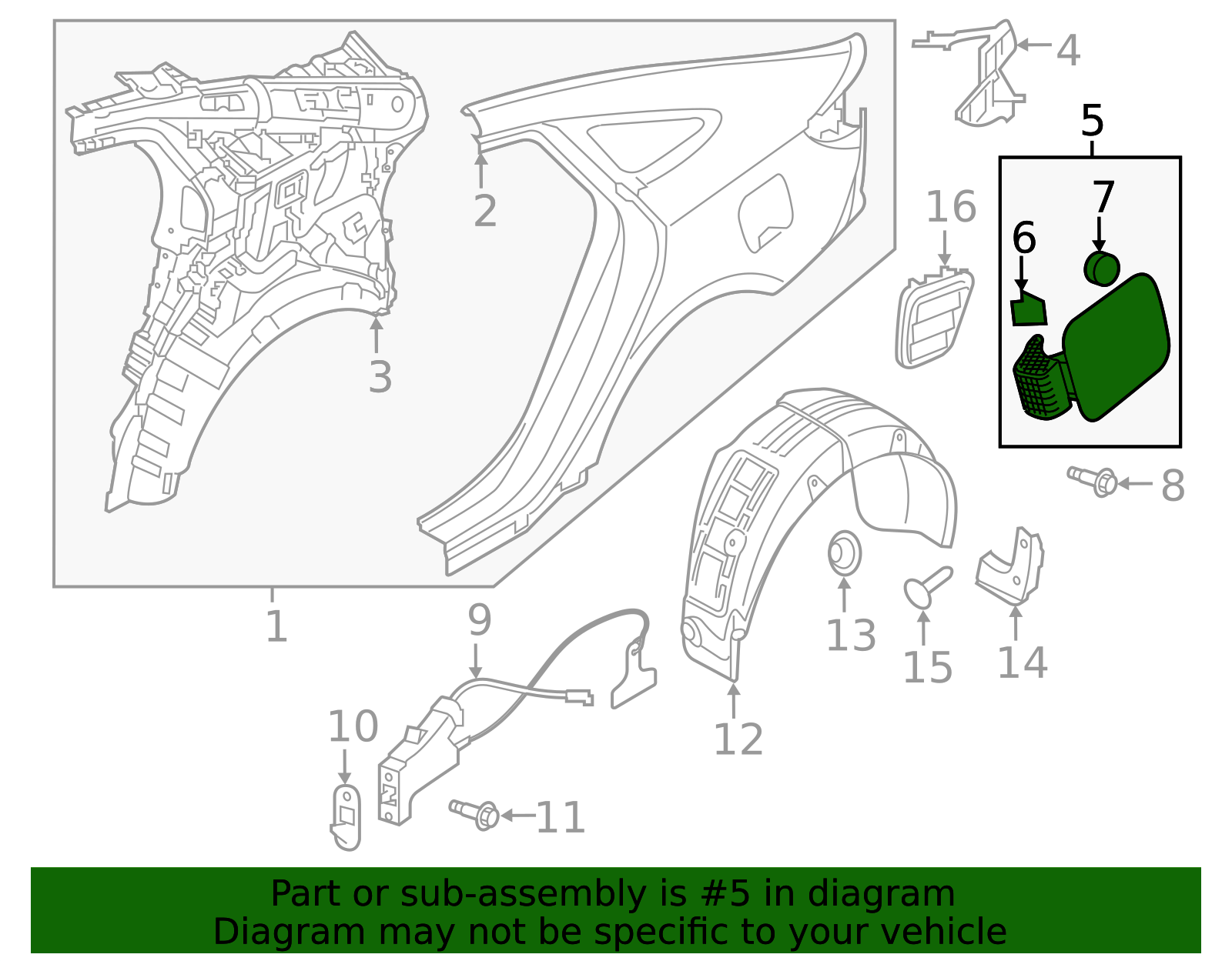 2016-2019 Hyundai Sonata Fuel Door 69510-C1000 | MotorMotor