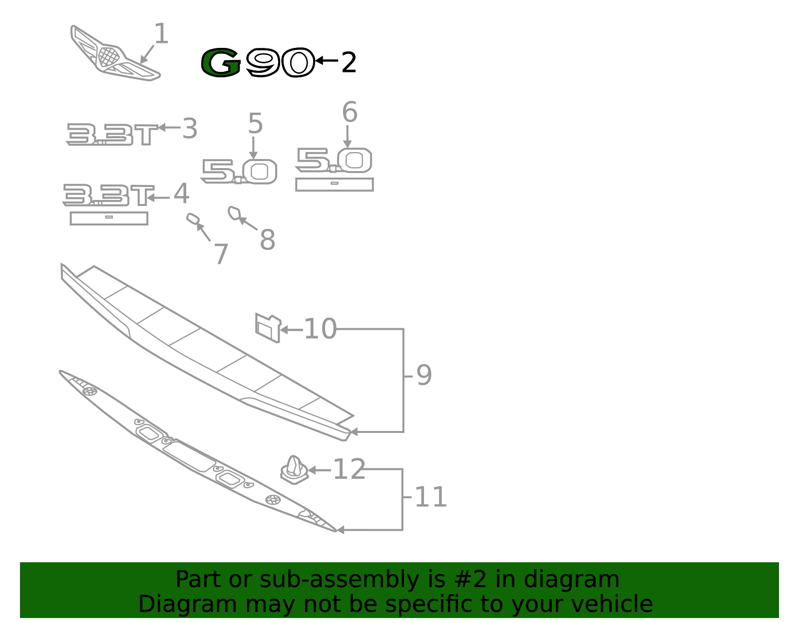 2017-2019 Genesis G90 Nameplate 86311-D2100 | MotorMotor