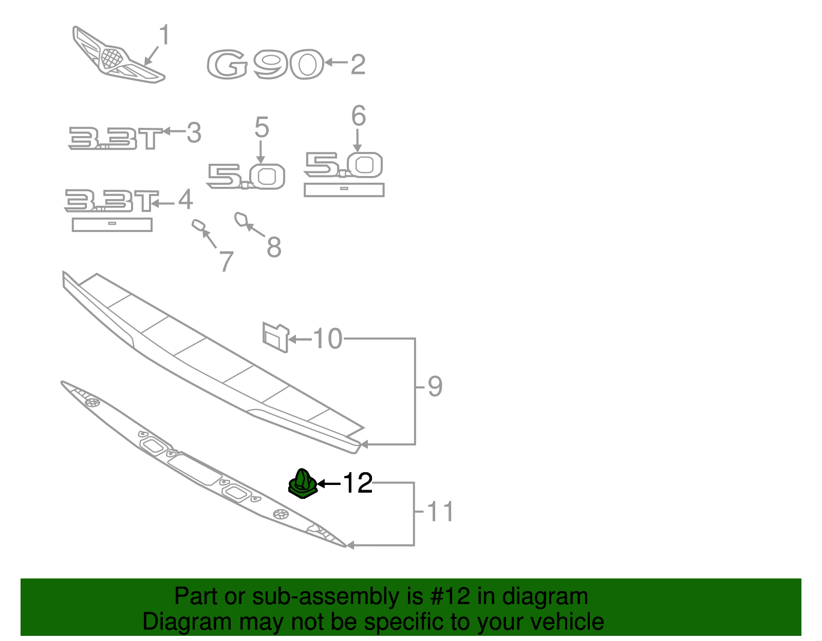 2000-2025 Hyundai Pillar Molding Clip 85818-37000 | OEM Parts Online