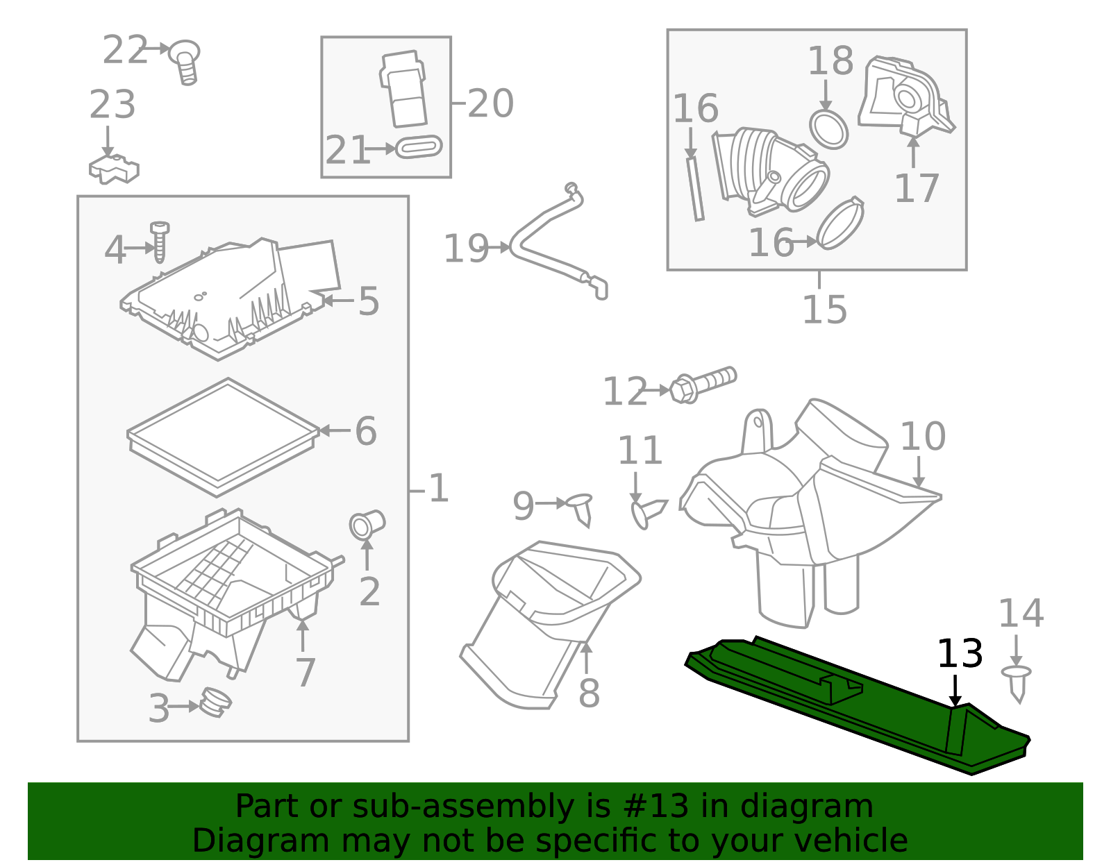 25998536 - Front Intake Air Duct Deflector 2010-2016 Buick LaCrosse ...