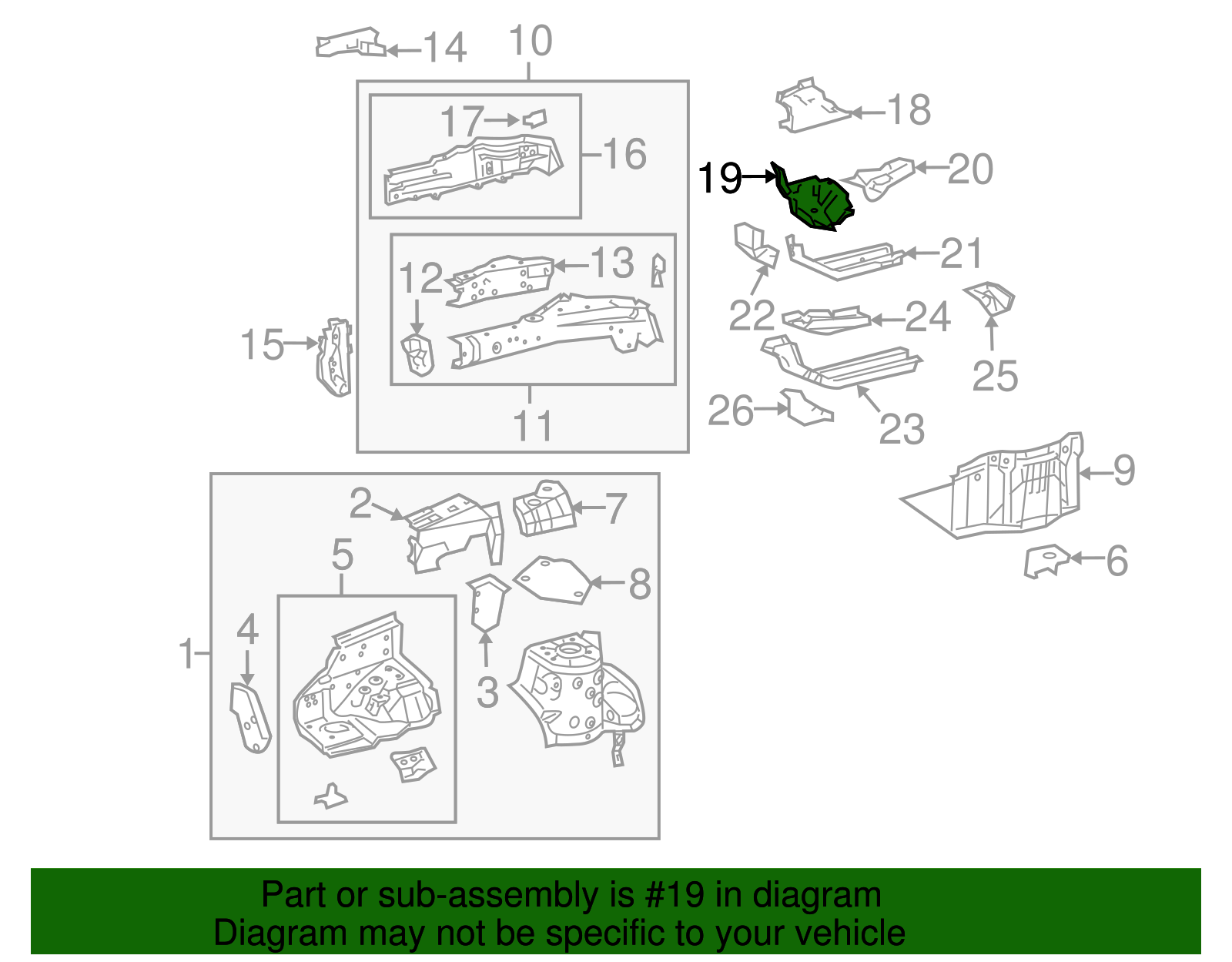 2005-2010 Scion tC Torque Box 57197-20102 | Toyota Parts Center