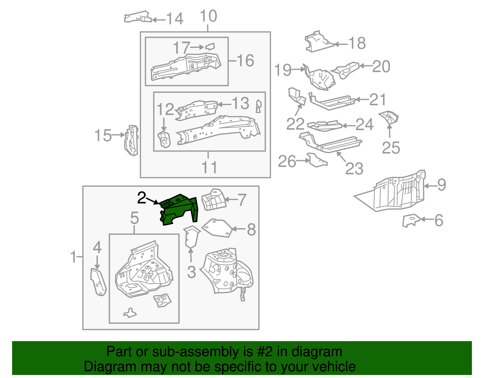 2005-2010 Scion tC Upper Rail 53731-21010 | Toyota Parts Center