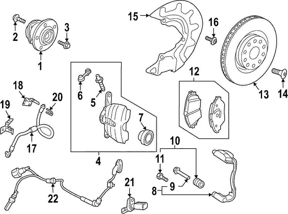 3Q0-698-151-H - Volkswagen Brake Pads 2019-2020 Volkswagen Arteon ...