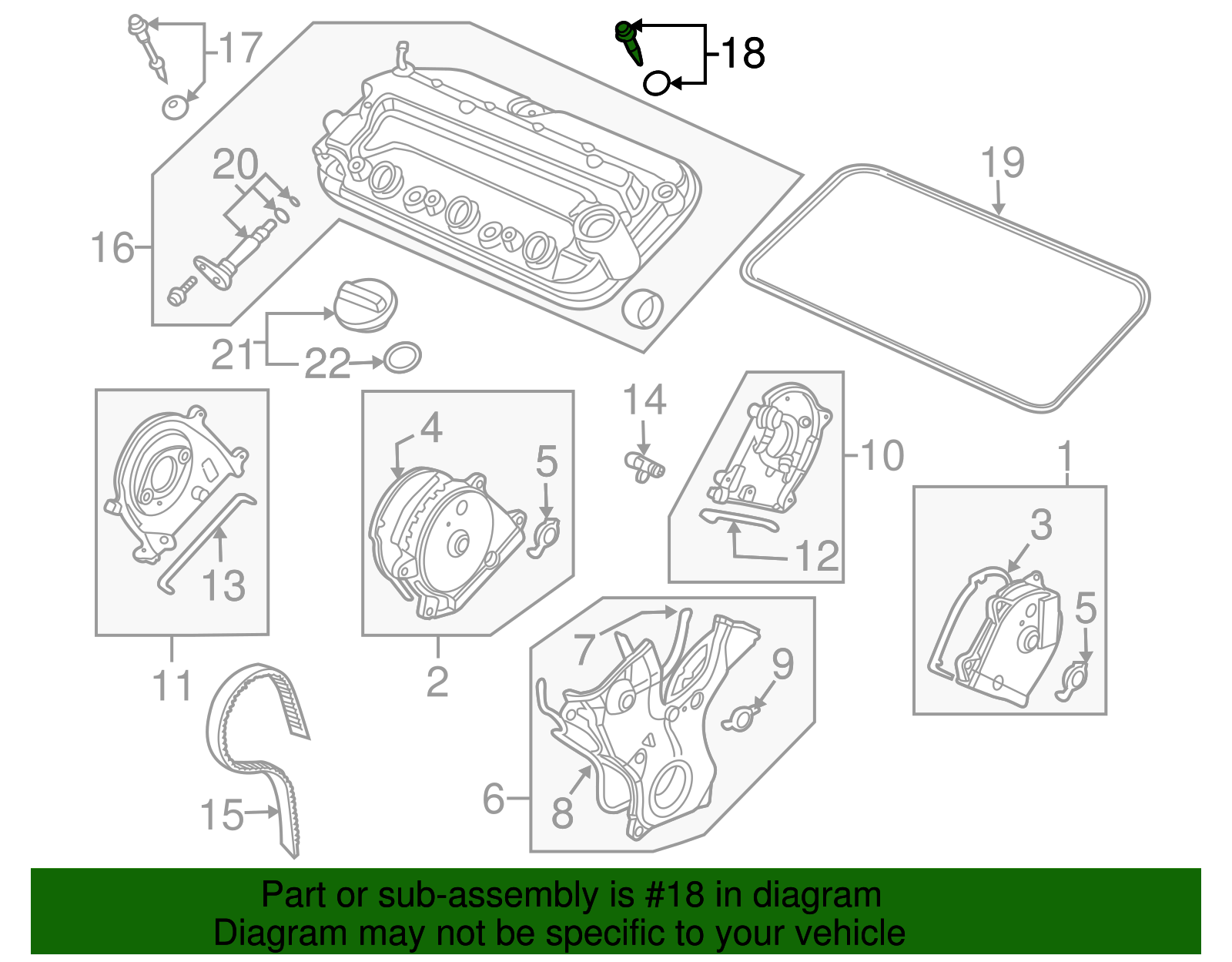 2016-2018 Acura RDX Valve Cover Front Bolt 90013-5G0-A00 | OEM Parts Online