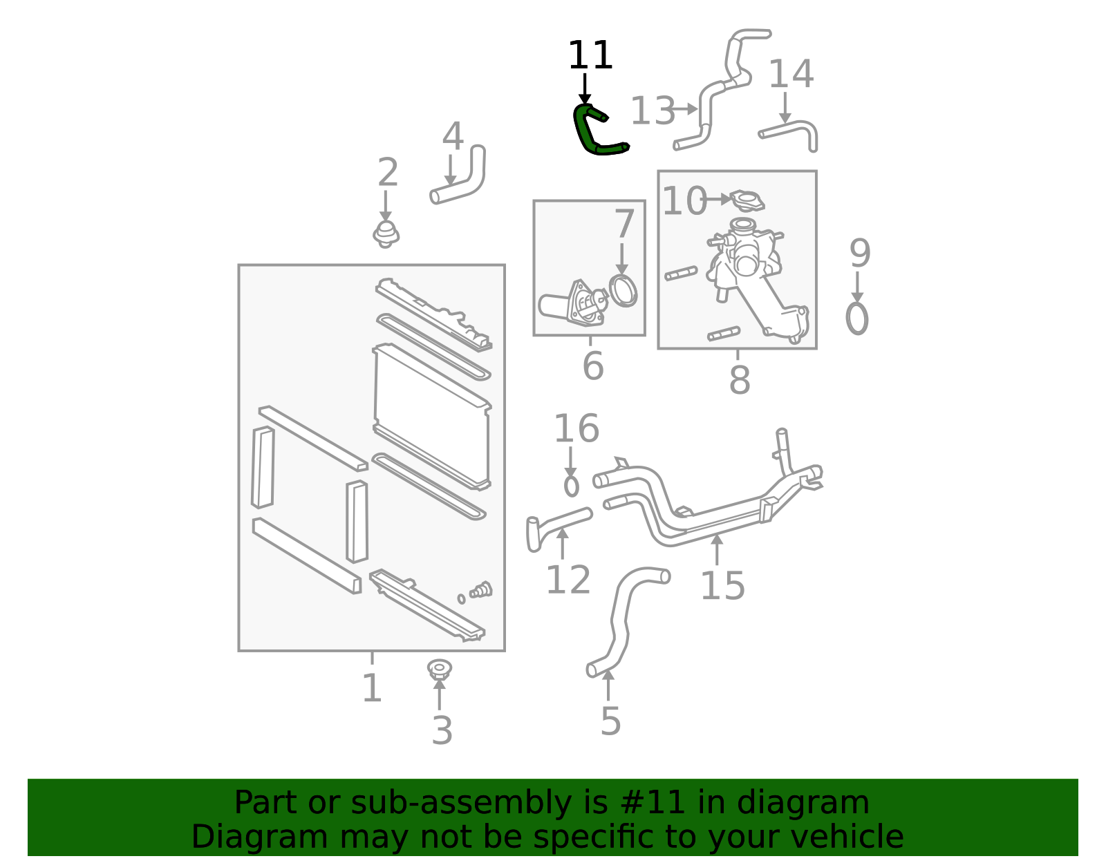 16283-31010 - Engine Coolant Hose - 2006-2018 Lexus | My L Parts