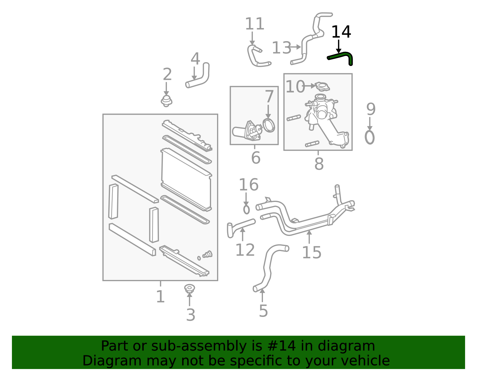 16281-31021 - Engine Coolant Hose - 2006-2018 Lexus | My L Parts