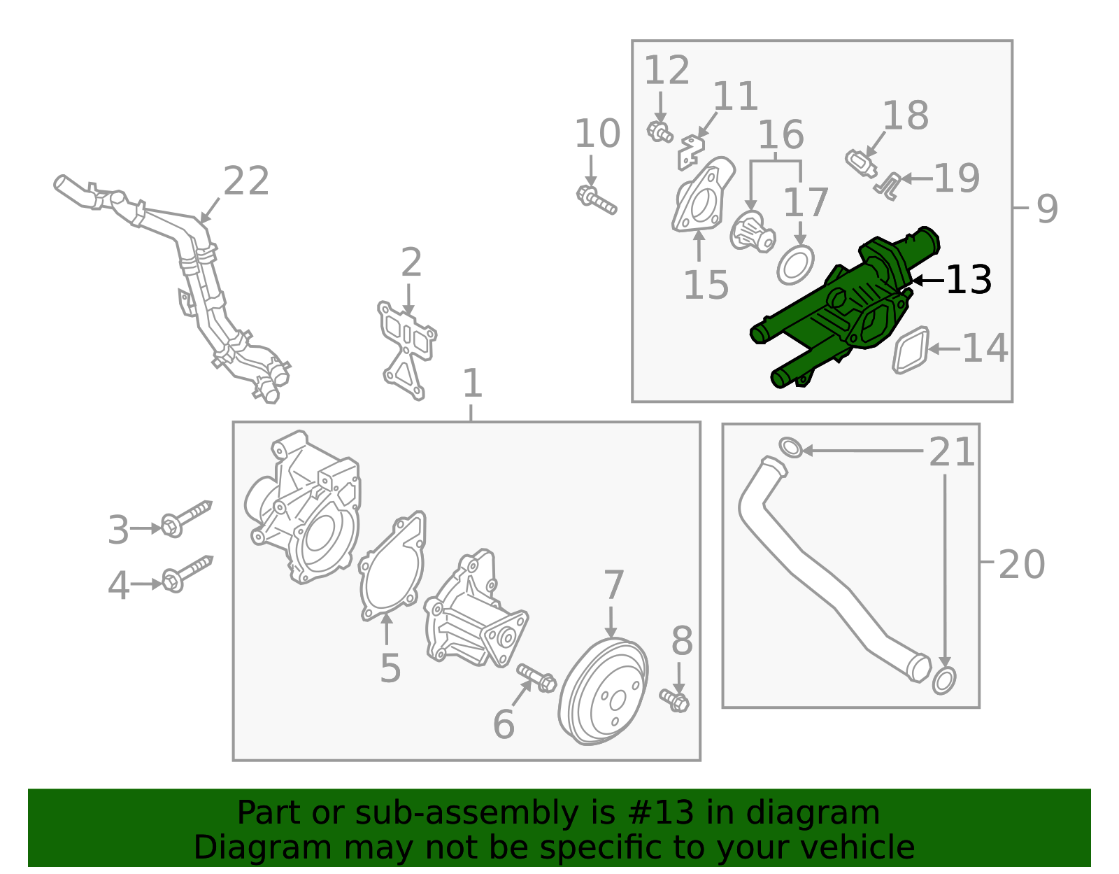 Hyundai - 25620-2GGB5 - Thermostat Housing - 2019-2021 Hyundai Tucson ...