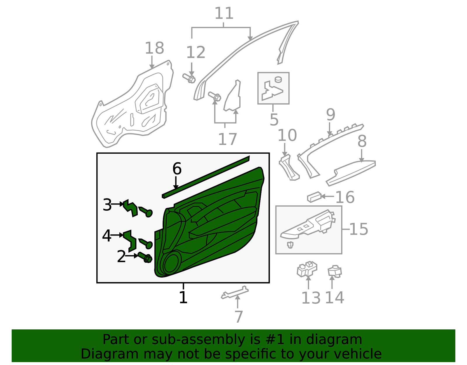 83520-TE0-A52ZB - Door Interior Trim Panel 2008-2012 Honda Accord ...