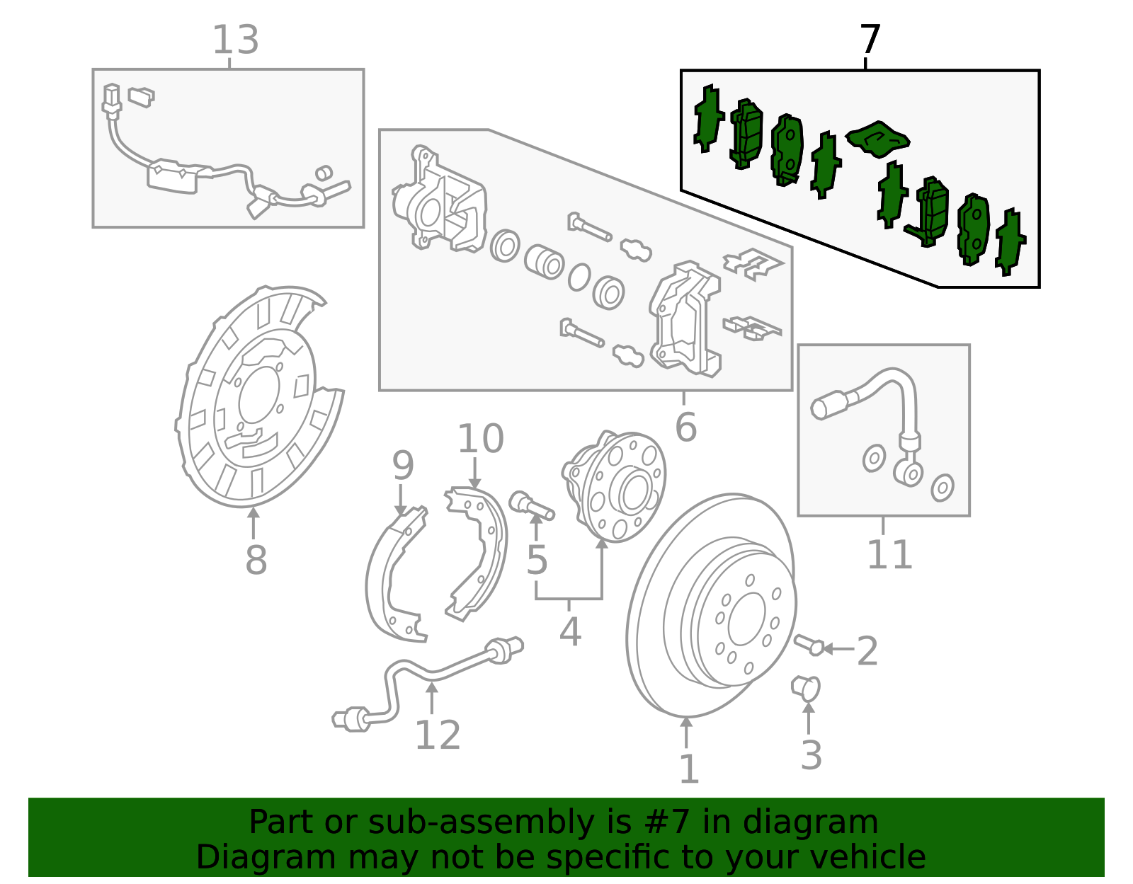 43022TG7A00 - 2019-2021 Honda Rear Left & Right Disc Brake Pad Set ...