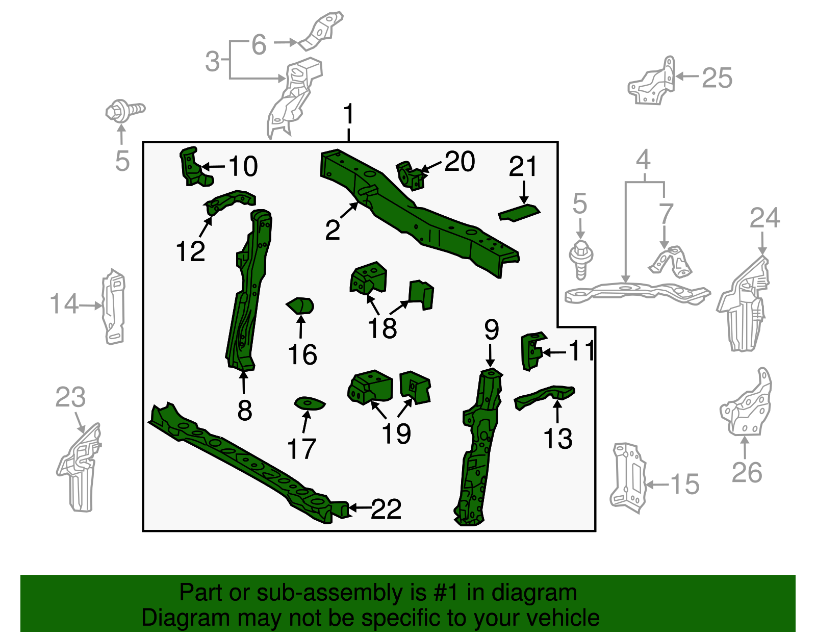 53201-47903 - Radiator Support - 2010-2015 Toyota | OEM Genuine Toyota ...