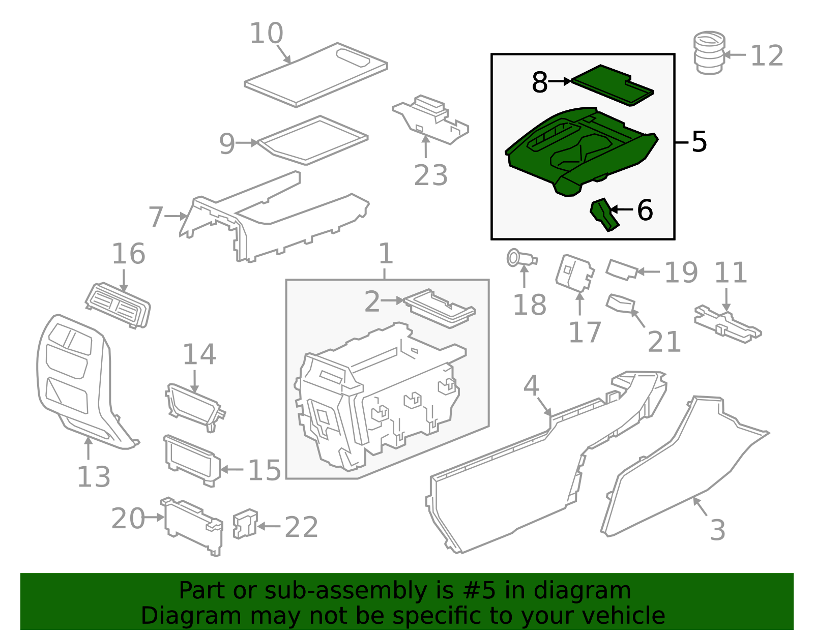 77296-T6Z-C02ZA - Center Console Panel Garnish With Cup Holder ...