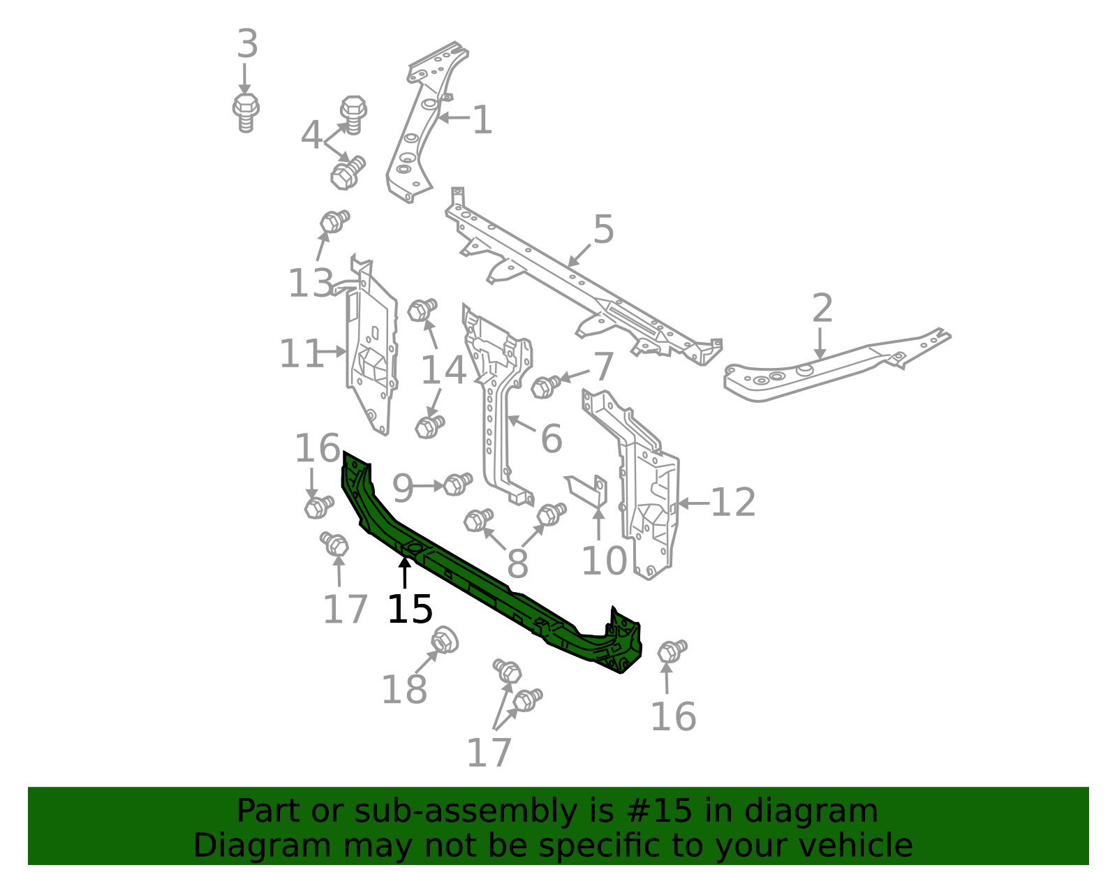 62530-JM00A - 2008-2015 Nissan - Lower Tie Bar | Anicra Nissan Parts