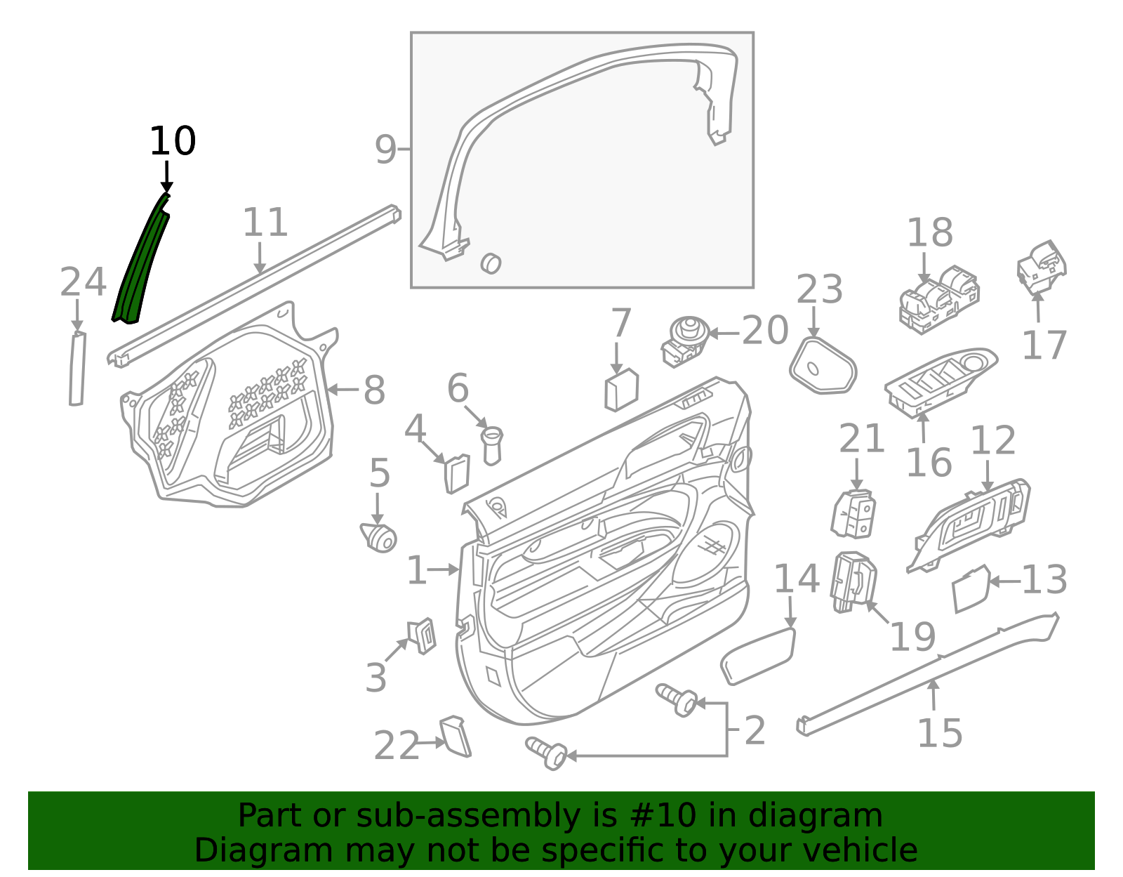 AE9Z-74239A00-A - Door Applique 2010-2019 Lincoln MKT | Ford Parts Center