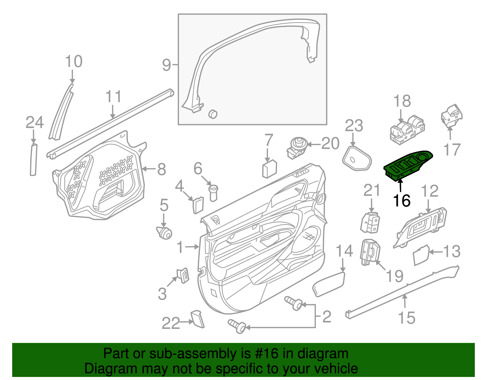 2010-2012 Lincoln MKT Switch Bezel AE9Z-14524-AD | Miracle Ford Parts