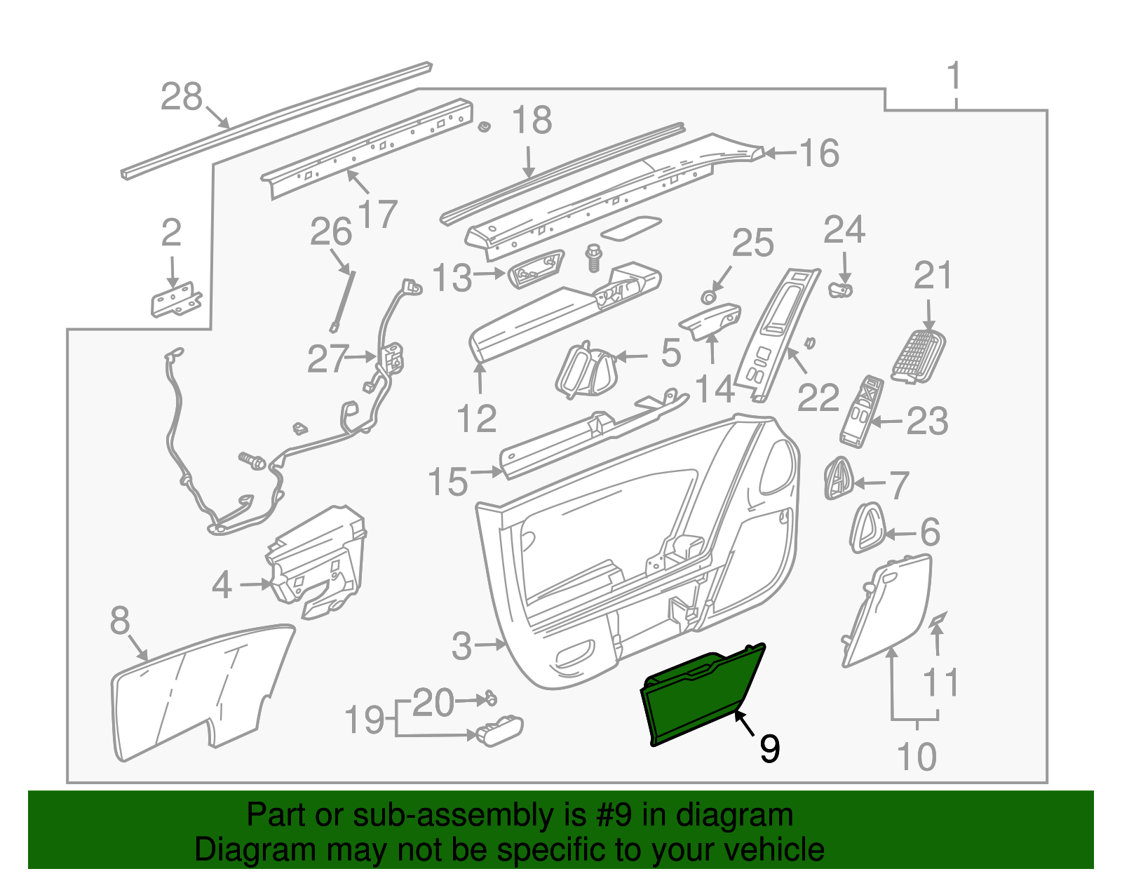 2004-2006 Cadillac XLR Map Pocket 10320933 | Capital Chevy Parts