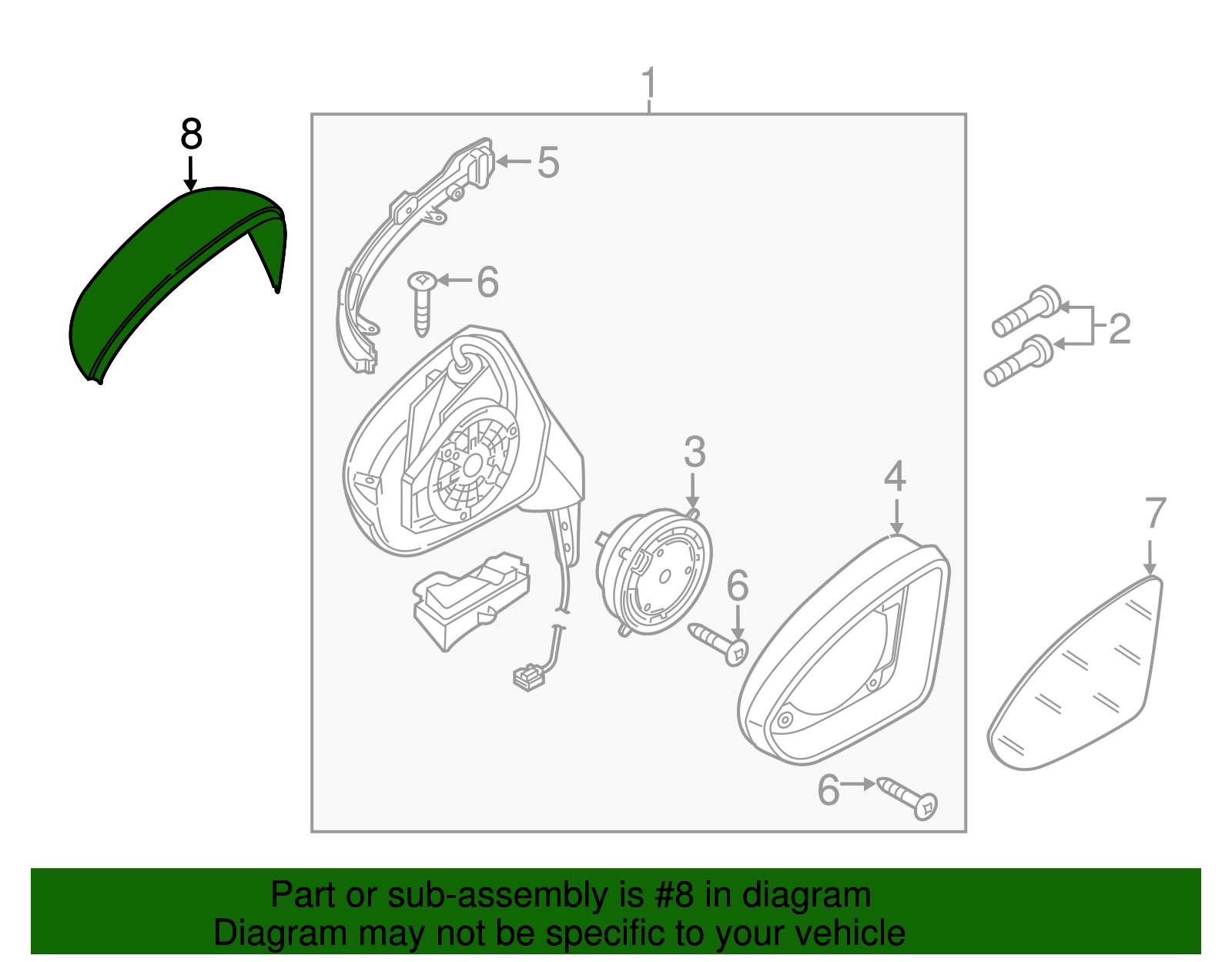 2015-2021 Volkswagen Mirror Cover 5G0-857-537-E-GRU | OEM Parts Online