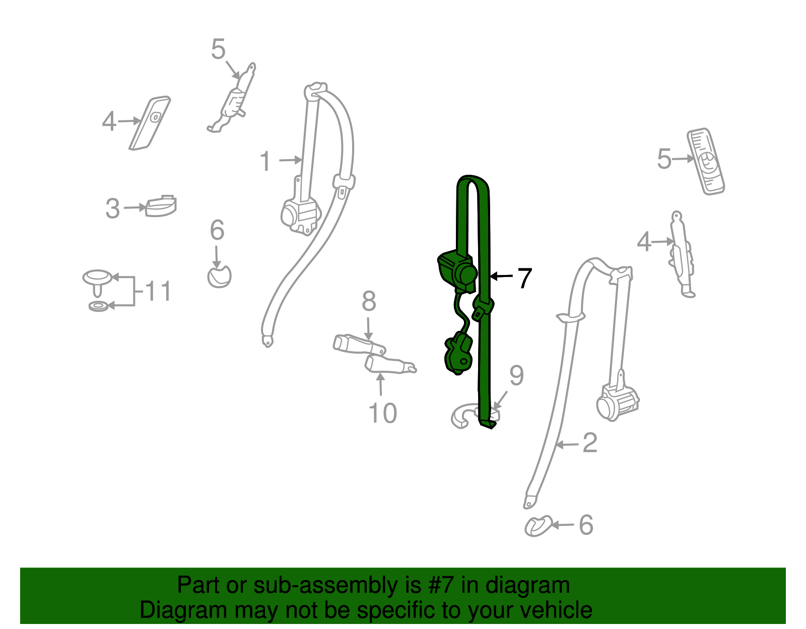 2010 Toyota Land Cruiser Lap & Shoulder Belt 73320-60070-B1 | Toyota ...