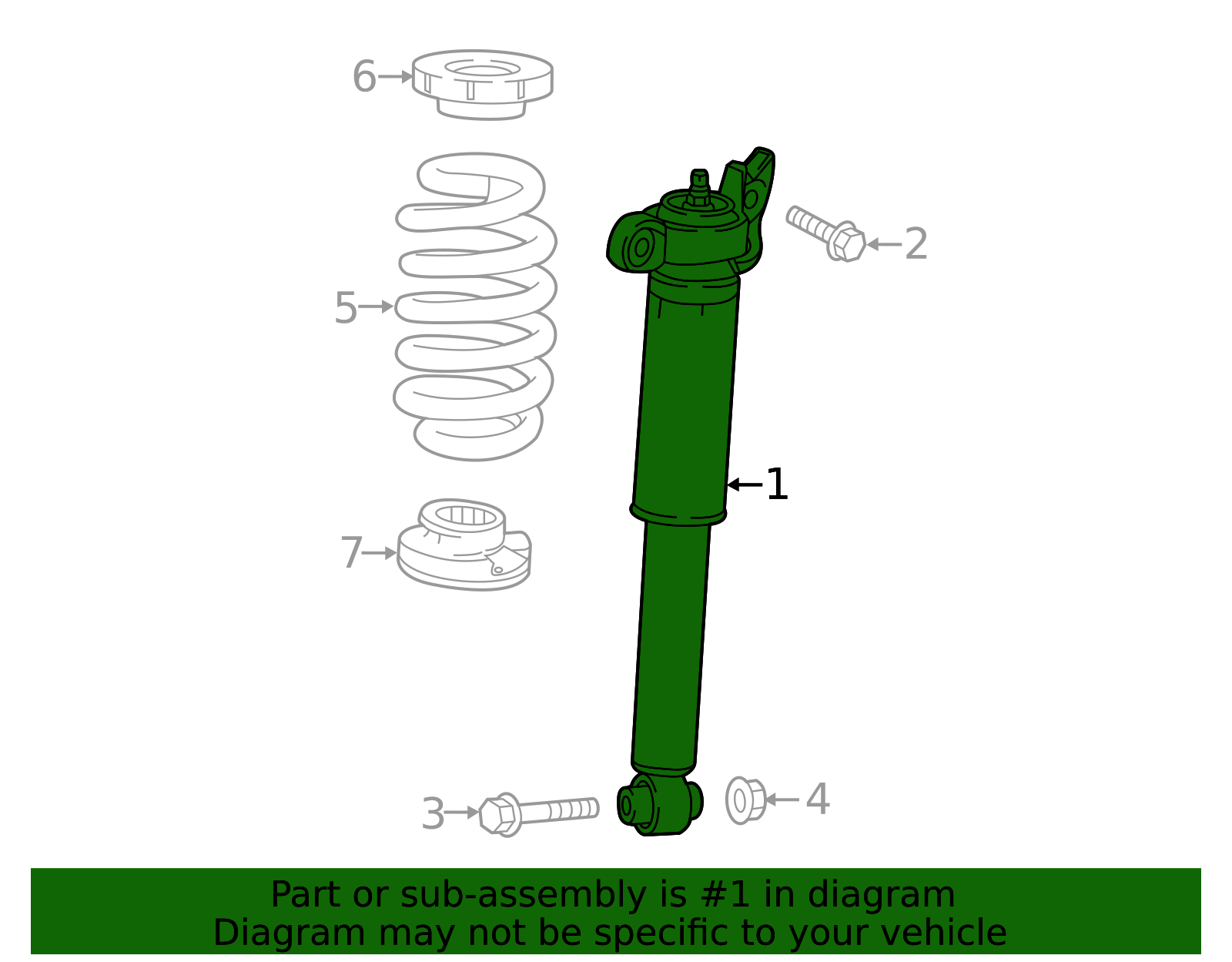 Rear Passenger Side Shock Absorber with Upper Mount 84564323 | OEM ...