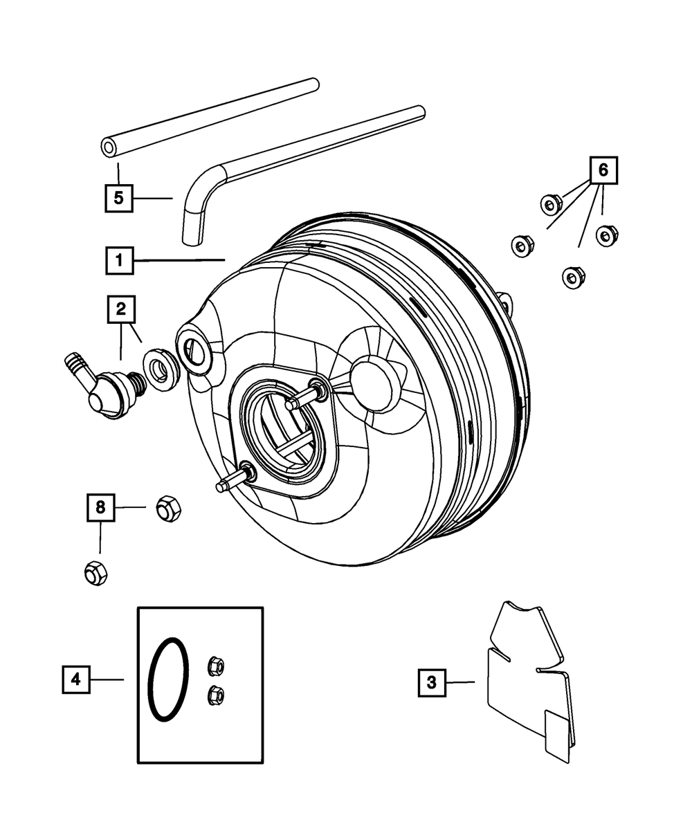 5139149AA - Brake Booster Check Valve 2005-2018 Mopar | The Official ...