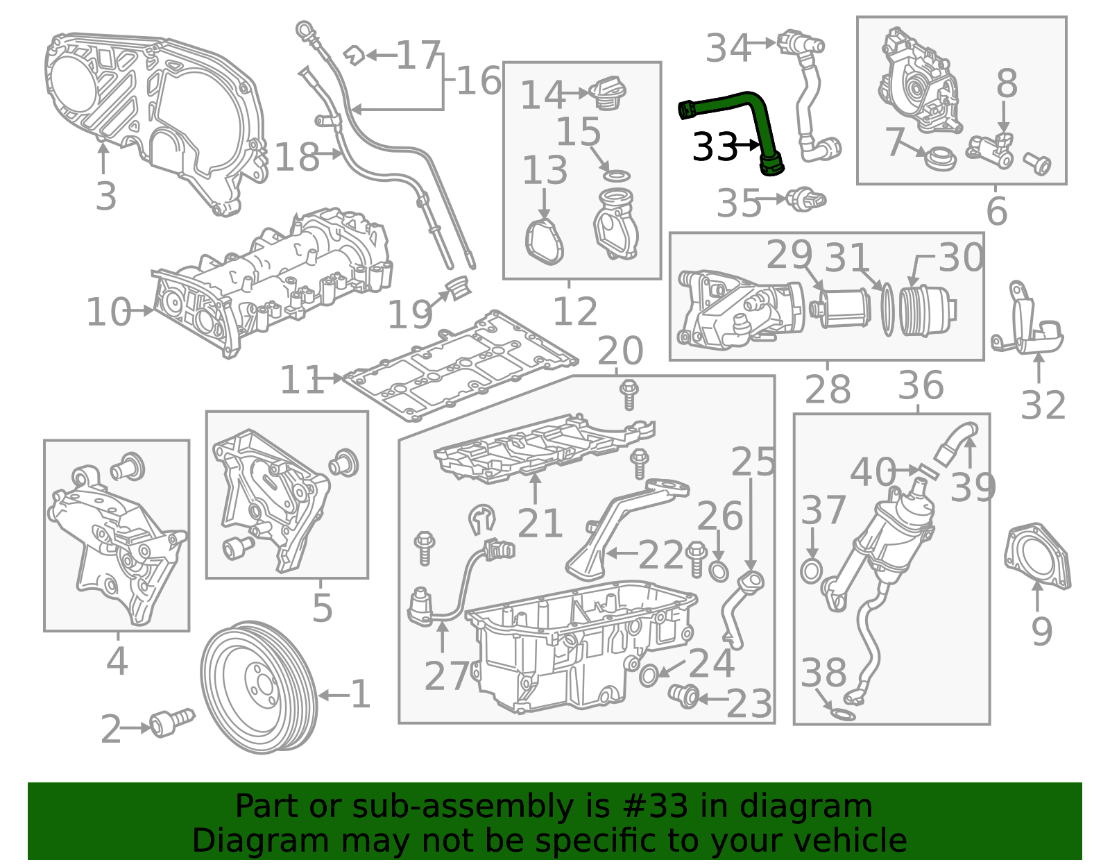2014-2015 Chevrolet Cruze Engine Oil Cooler Coolant Inlet Hose 55488382 ...