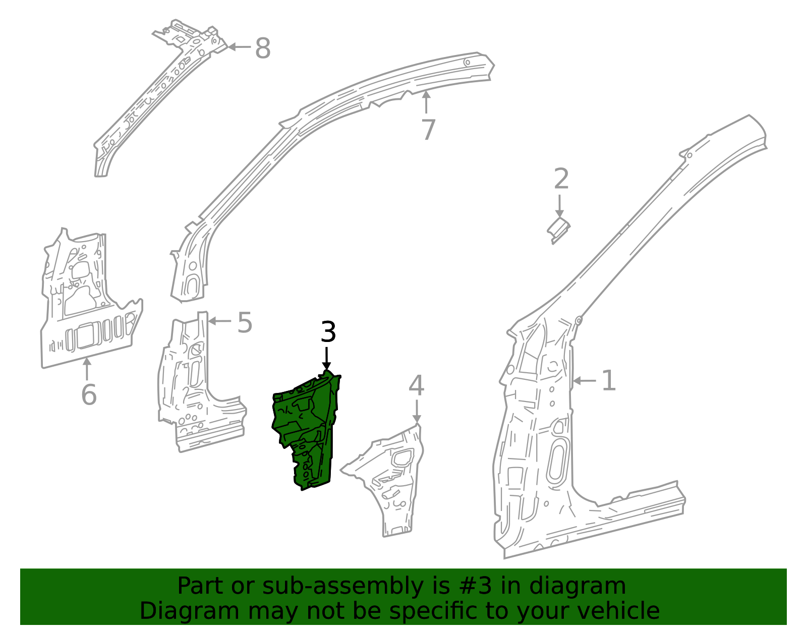 2021-2025 Toyota Mirai Gusset 61016-62010 | Toyota Parts Center