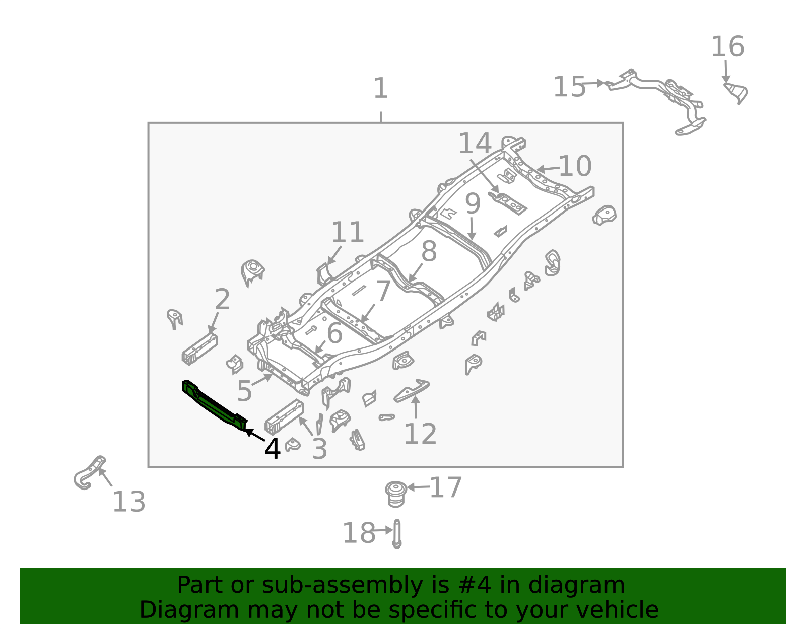 2004-2015 Nissan Frame Cross-Member 51010-7S030 | Nissan Parts Plus