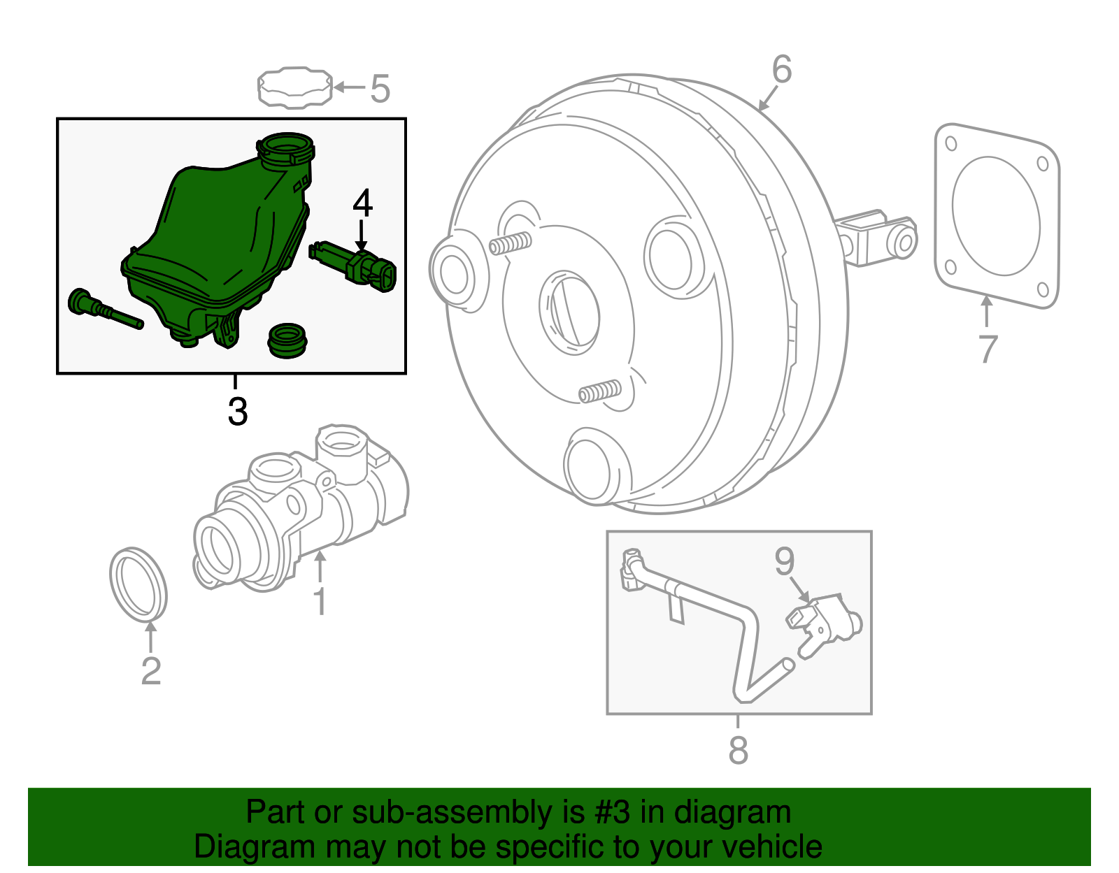 2015-2020 GM Brake Master Cylinder Reservoir Kit with Switch, Grommet ...
