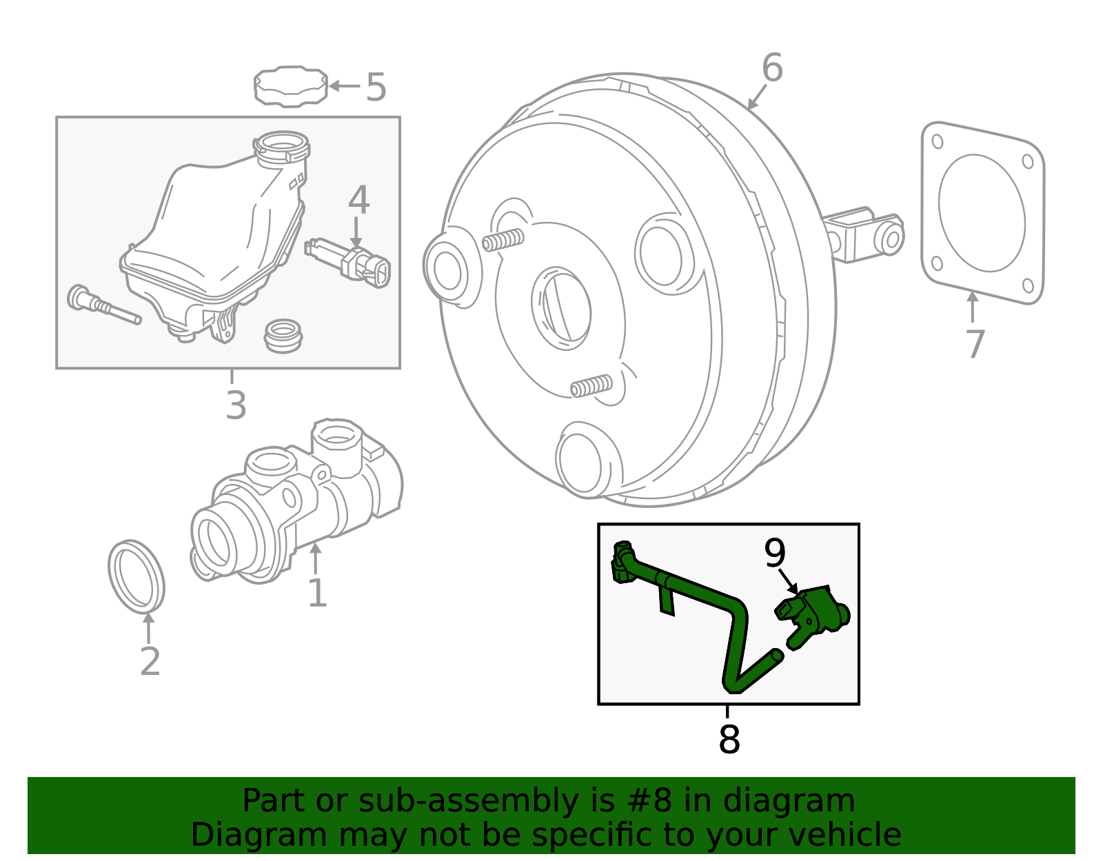 2015-2022 GM Power Brake Booster Vacuum Hose Assembly 22926371 ...