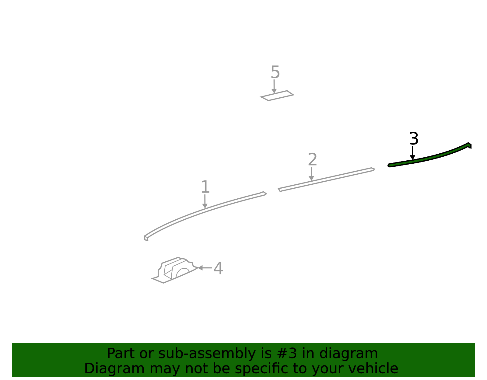 2020-2025 Toyota Highlander Drip Molding 75553-0E080 | OEM Parts Online
