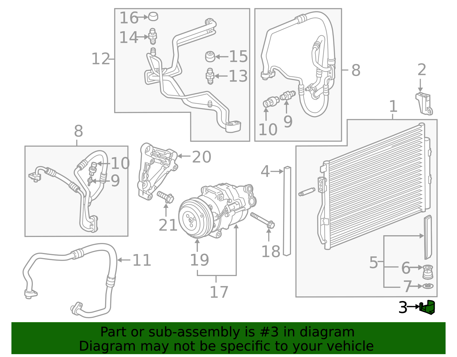 2012-2021 Chevrolet Air Conditioning Condenser Lower Bracket 95484860 ...