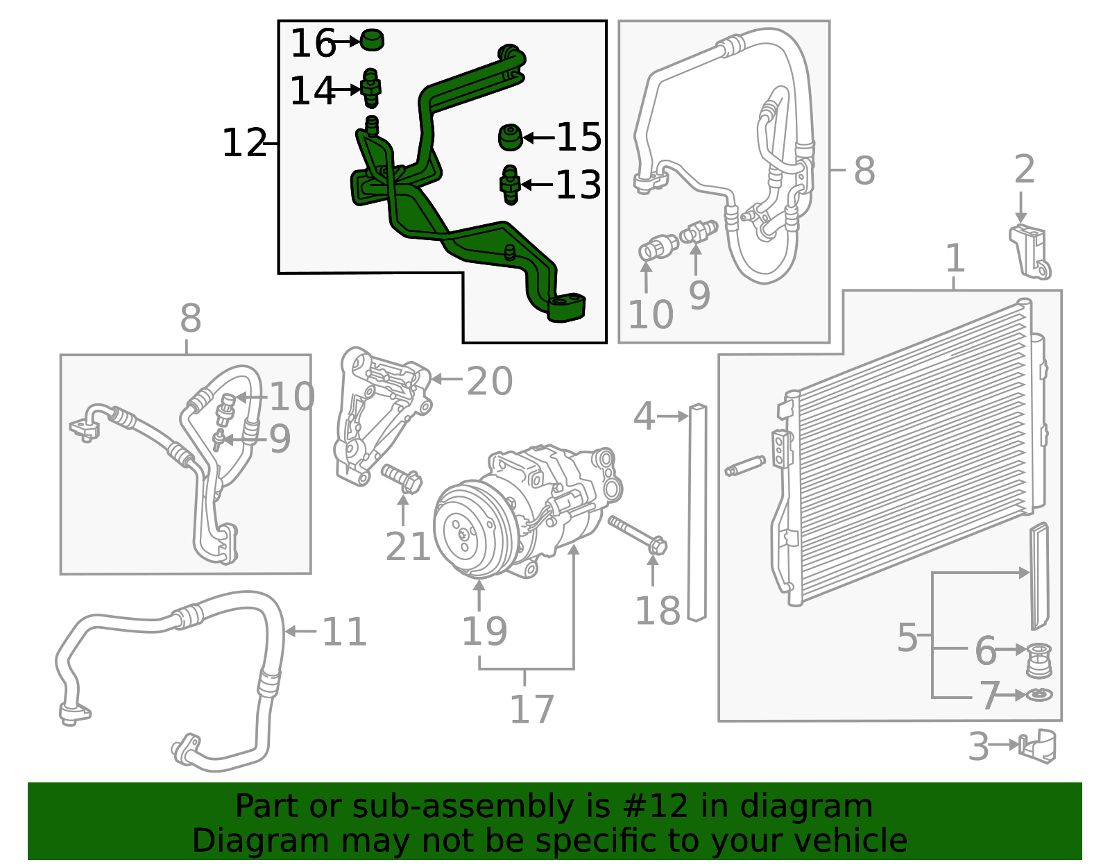 2012-2020 Chevrolet Sonic Air Conditioning Evaporator Hose 95933266 ...