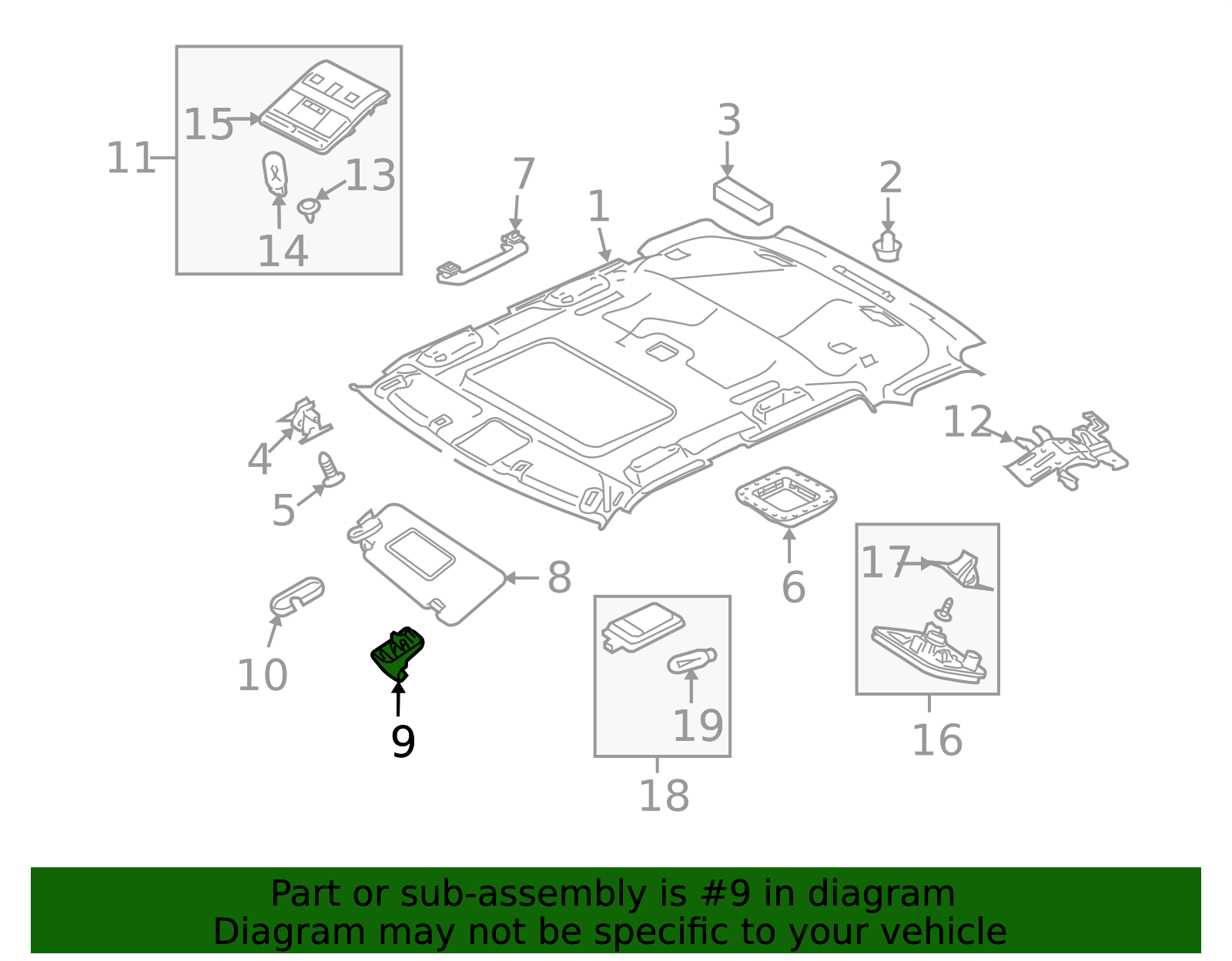 Genuine OEM Sun-Visor Clip Part# EGP500060NUG Fits 2006-2012 Land Rover ...
