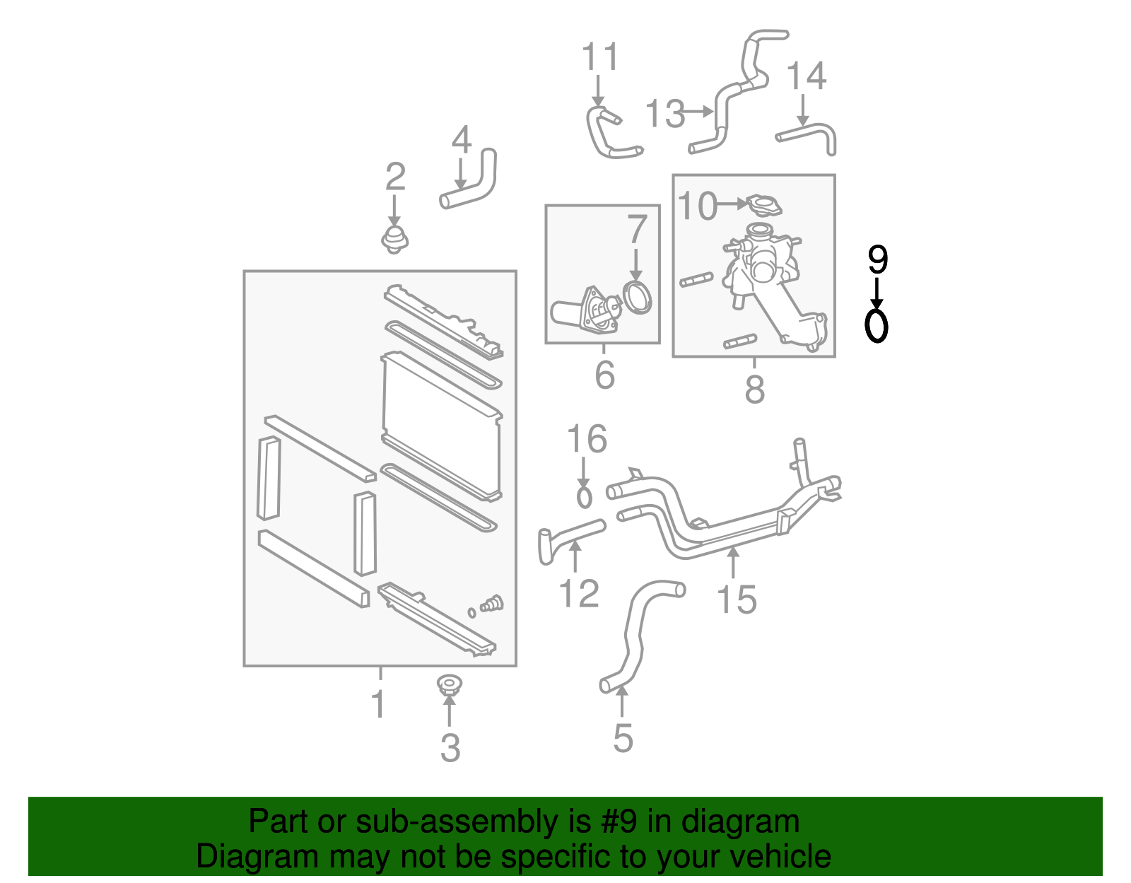16341-AD010 - Engine Coolant Outlet Gasket - 2006-2018 Lexus | My L Parts