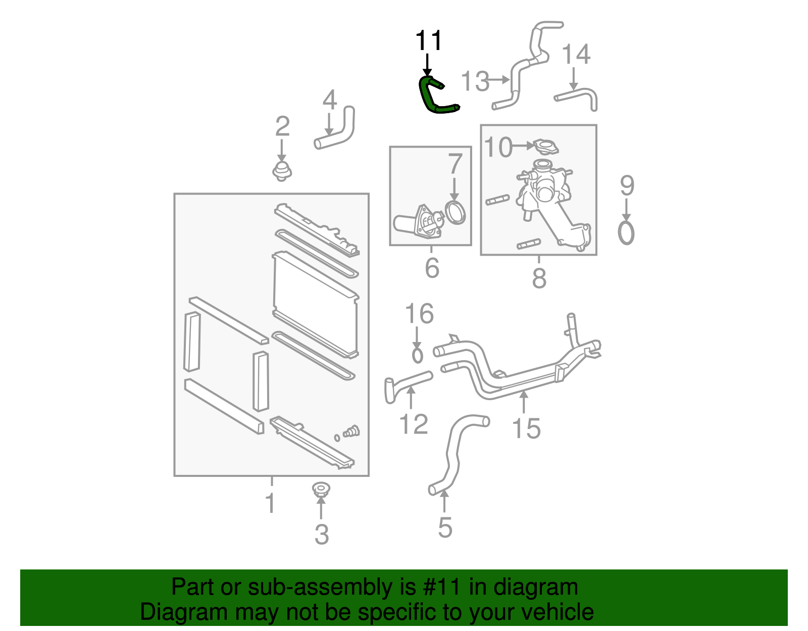 16283-31010 - Engine Coolant Hose - 2006-2018 Lexus | My L Parts