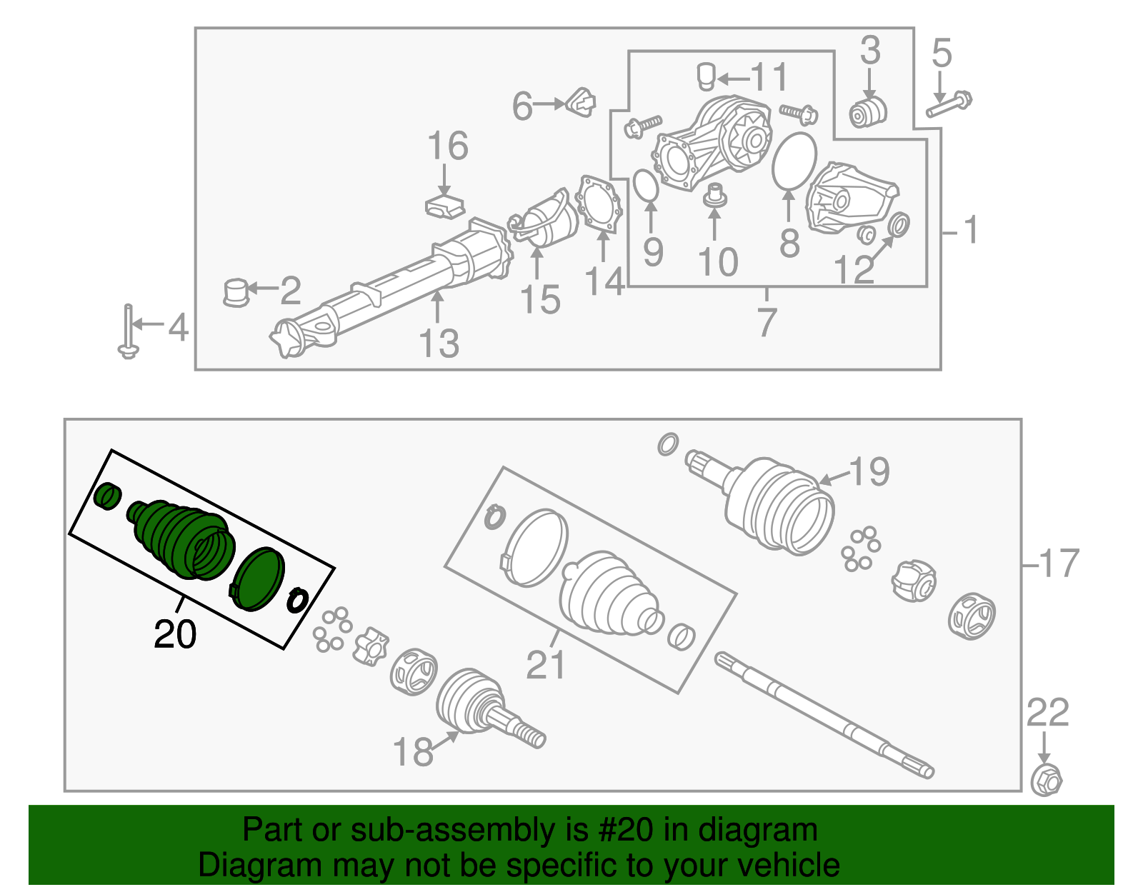 2012-2017 GM Rear Wheel Half-Shaft Constant Velocity (CV) Boot Kit with ...
