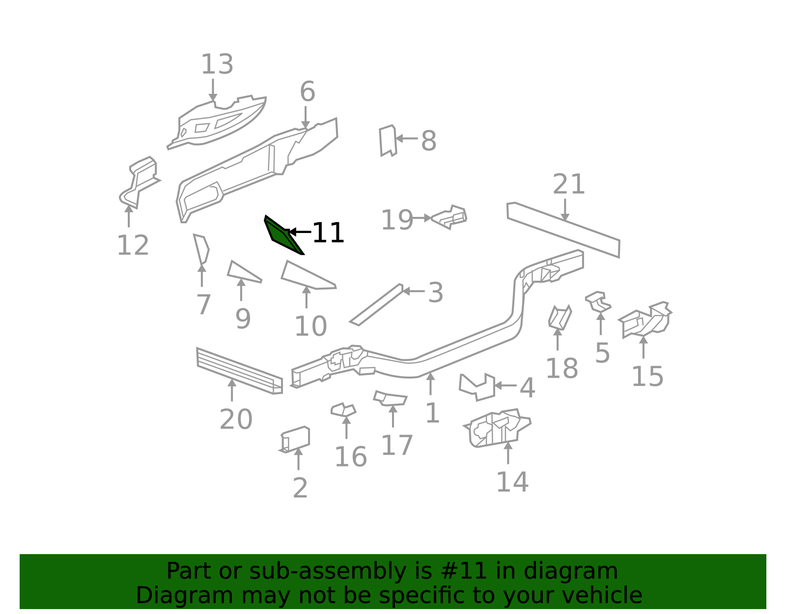 89025153 - Driver Side Floor Kick-Up Panel Reinforcement 2006-2013 ...