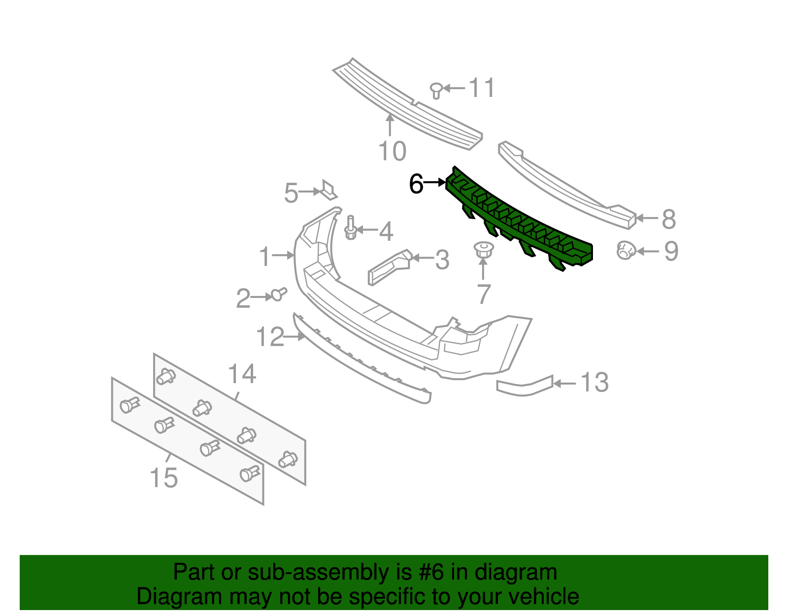 2008-2012 Ford | Bumper Impact Absorber | 8L8Z-17C882-B | Walls' Ford Parts