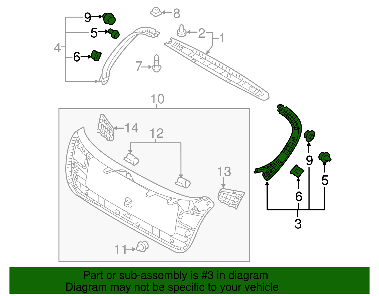 81740-A7000WK - Side Gate Trim - 2014-2018 Kia Forte5 | World Kia Parts
