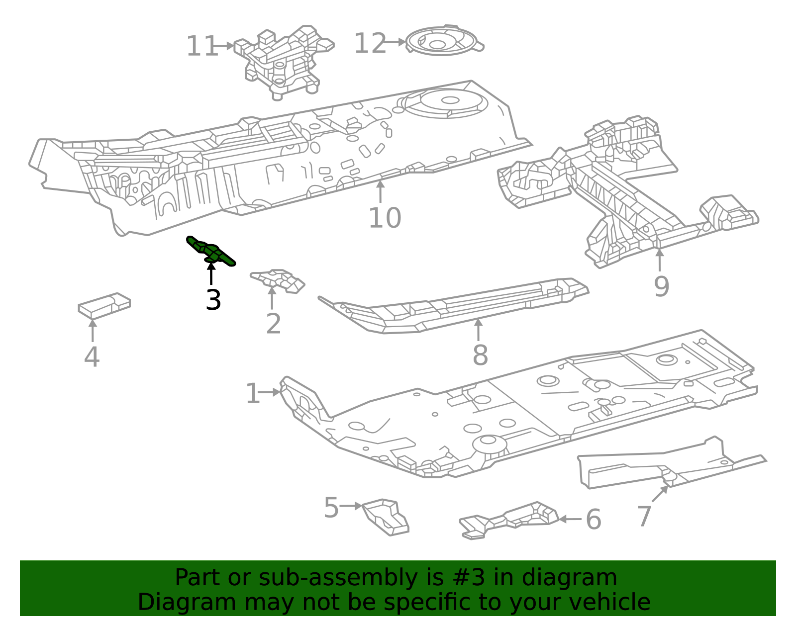 2023-2025 Toyota 2023-2024 Toyota Crown - Front Floor Pan Bracket 55119 ...