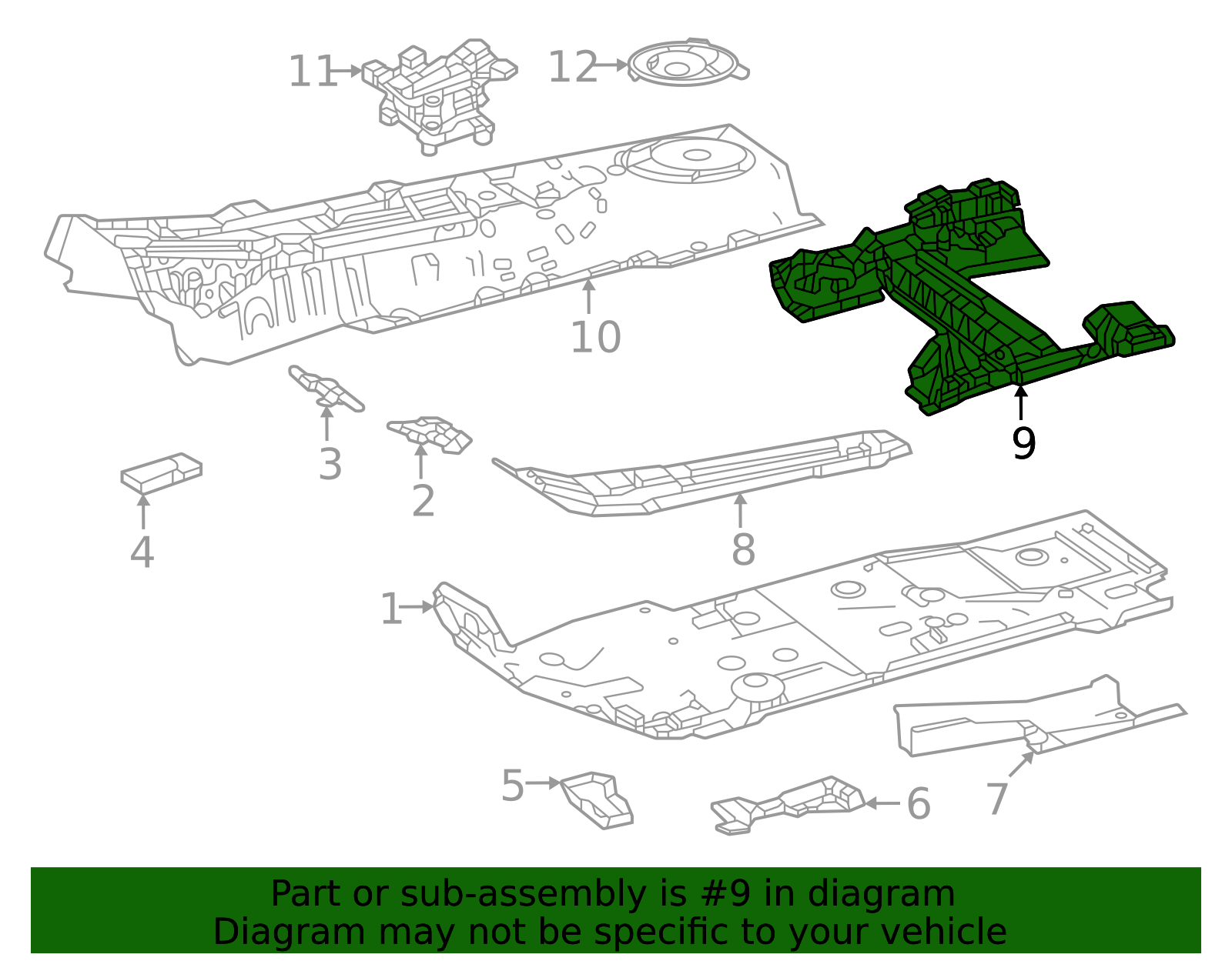 Toyota Floor Pan Crossmember - Underbody Support Beam - Part #57043 ...