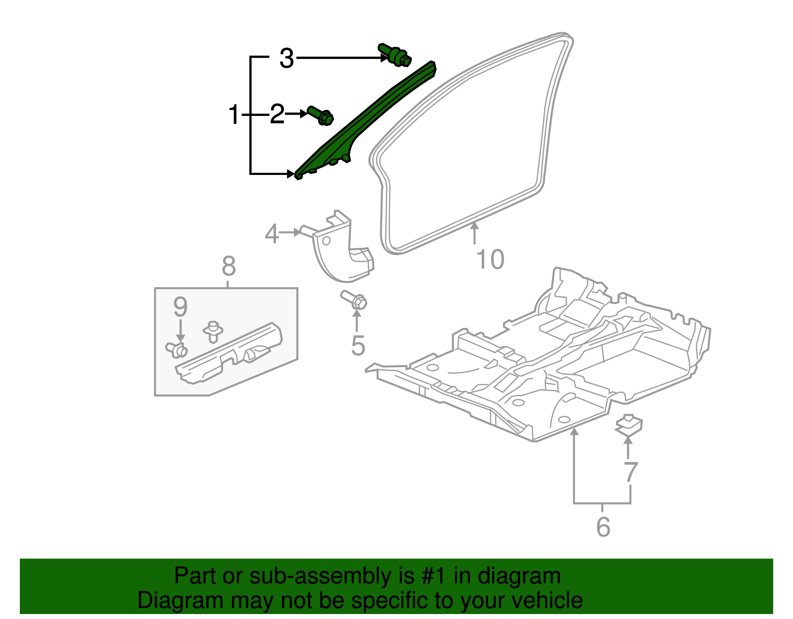 84101-SVA-A02ZD - Windshield Pillar Trim - 2009-2011 Honda Civic ...