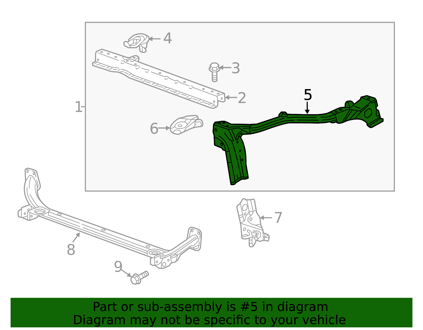 23349248 - Driver Side Front End Upper Tie Bar Extension 2016-2020 ...