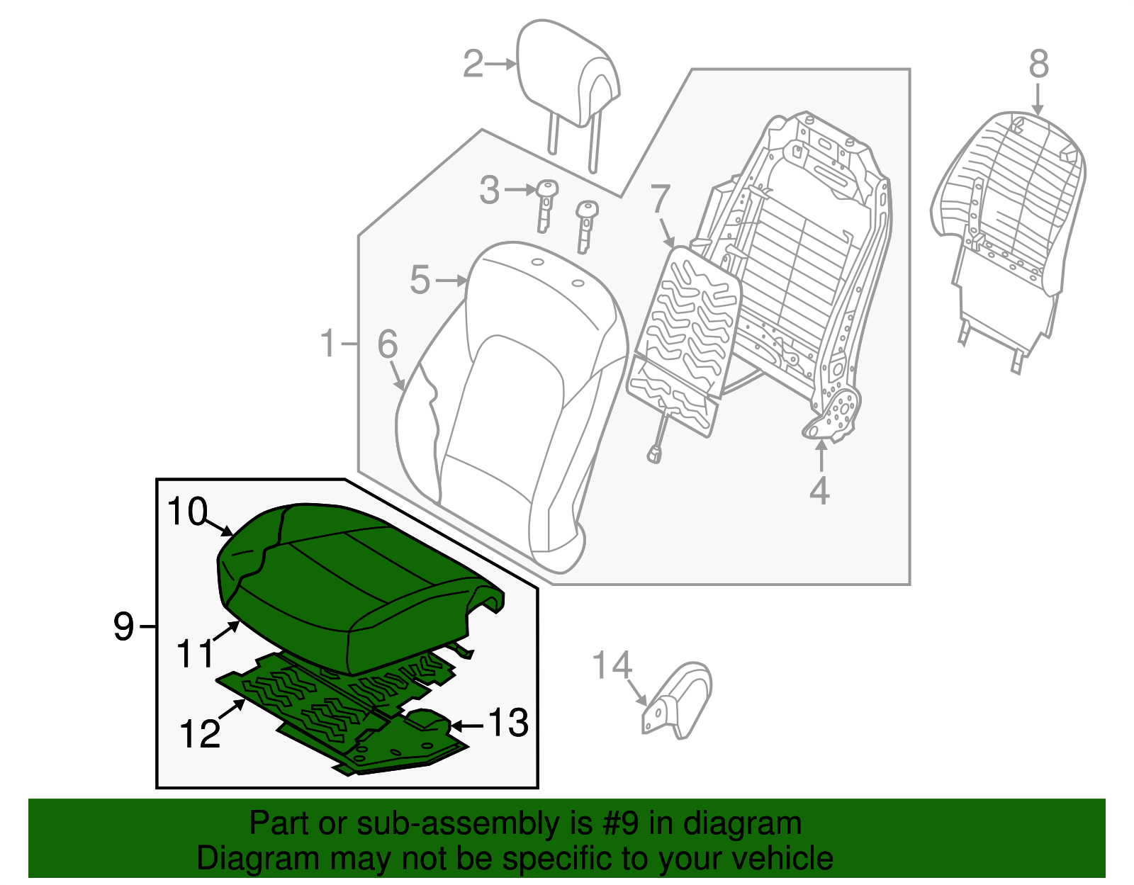 Hyundai - 88104-4Z520-R5X - Cushion Assembly - 2017-2018 Hyundai Santa ...