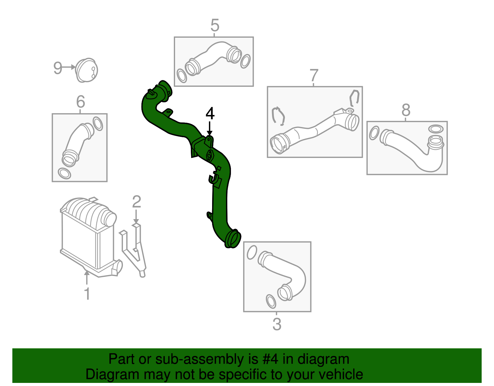 2005-2006 Volkswagen Jetta Inter-Cooler Pipe 3C0-145-834-M | vwpartscenter