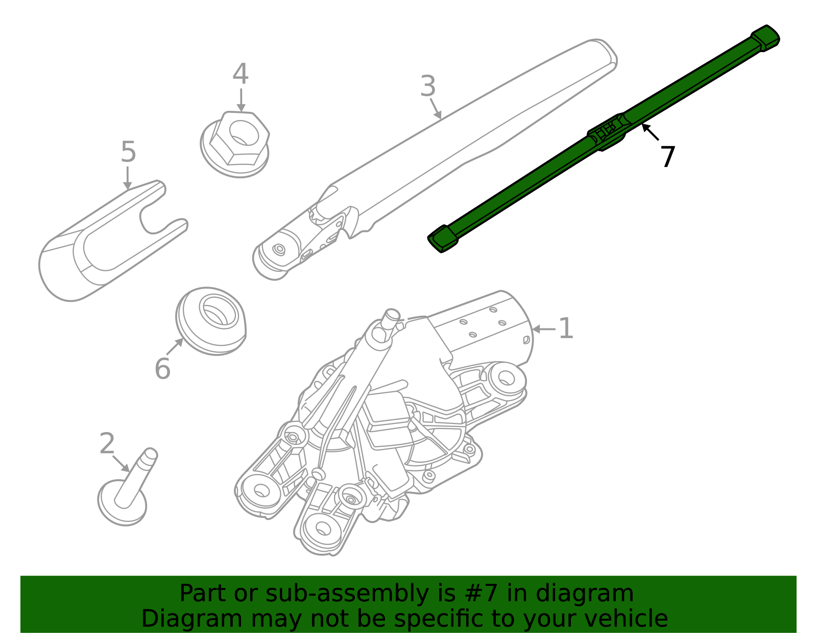 2021-2025 Ford Mustang Mach-E Motorcraft™ Back Glass Wiper Blade WW ...