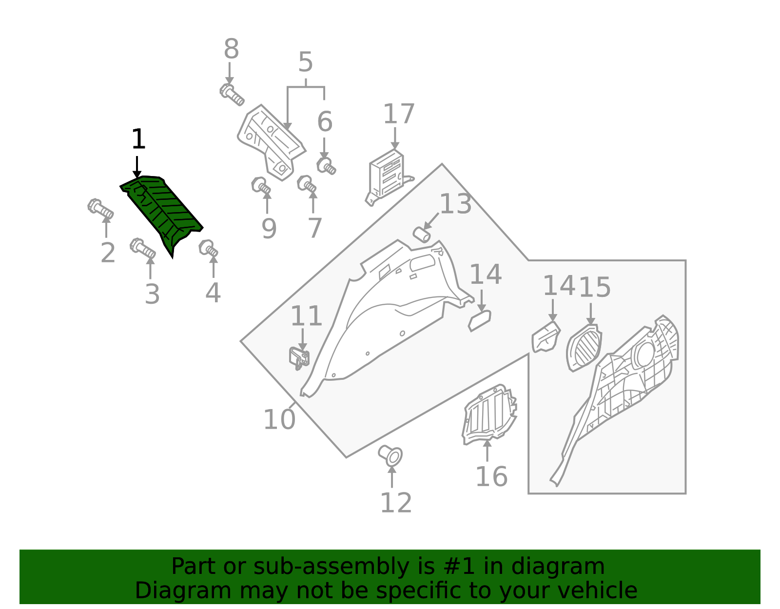 2010-2012 Hyundai Santa Fe Rear Pillar Trim 85860-2B010-HZ | MotorMotor