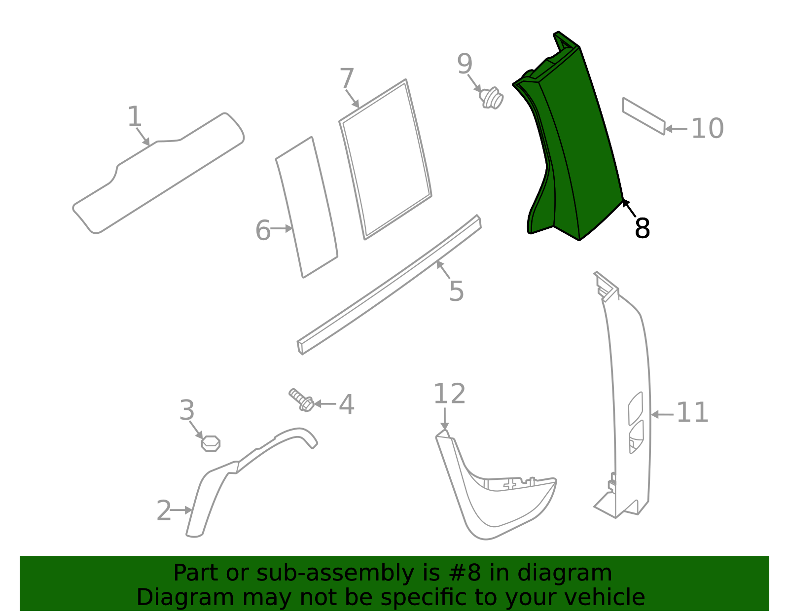 Genuine OEM Upper Pillar Trim Part# LR174196 Fits 2020-2023 Land Rover ...