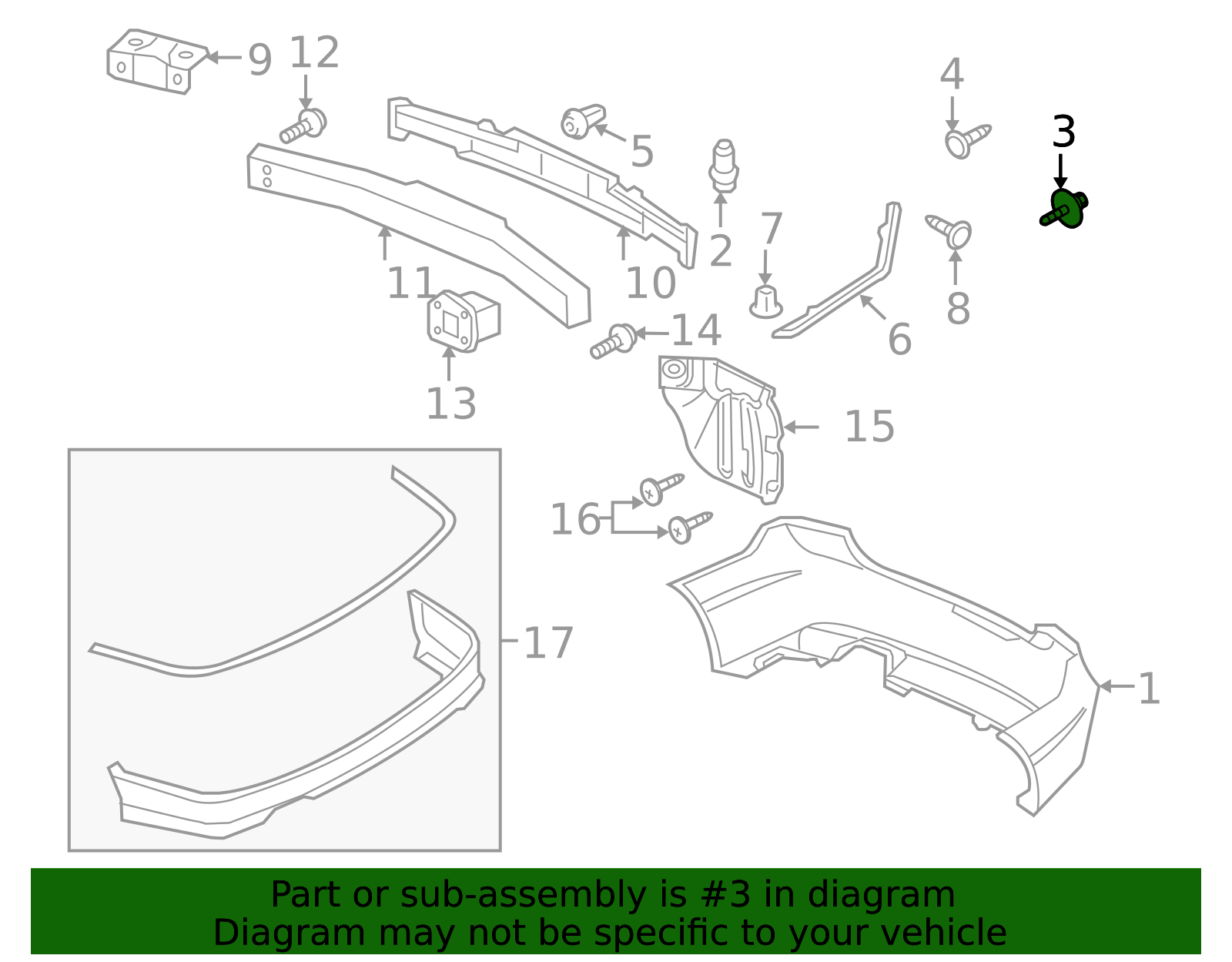 90149-SAA-003 - 2006-2025 Honda - Bolt Bumper | Genuine Honda Parts